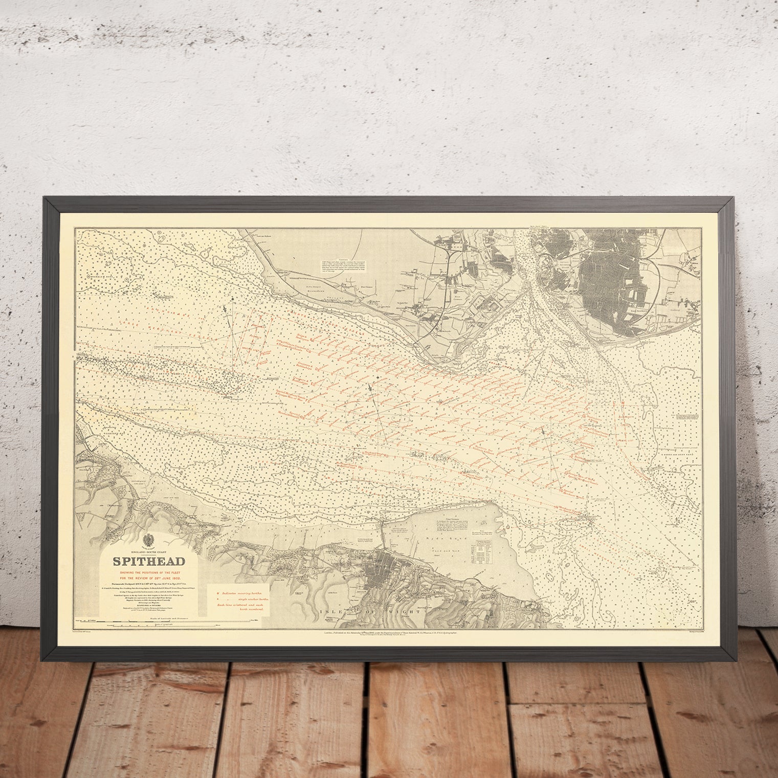 Old Spithead Nautical Chart by Malby & Sons, 1902: Solent, Portsmouth ...