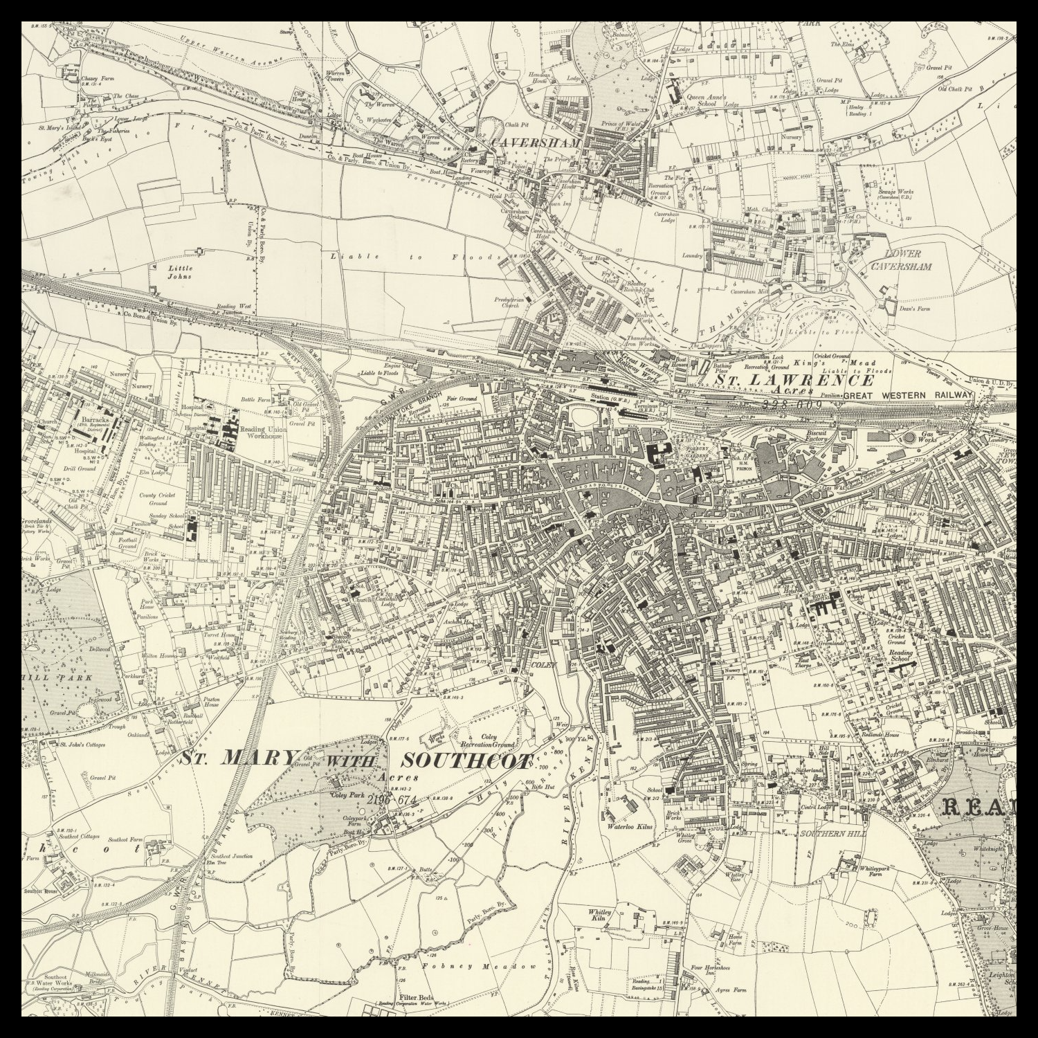 Personalised Old Map of Reading – The Unique Maps Co.