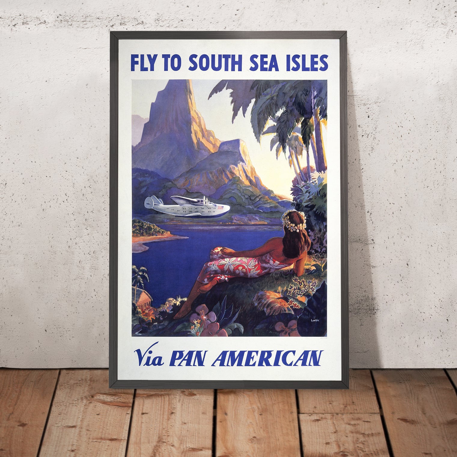 South Pacific Travel Poster: Fly to South Sea Isles by Paul George Law ...