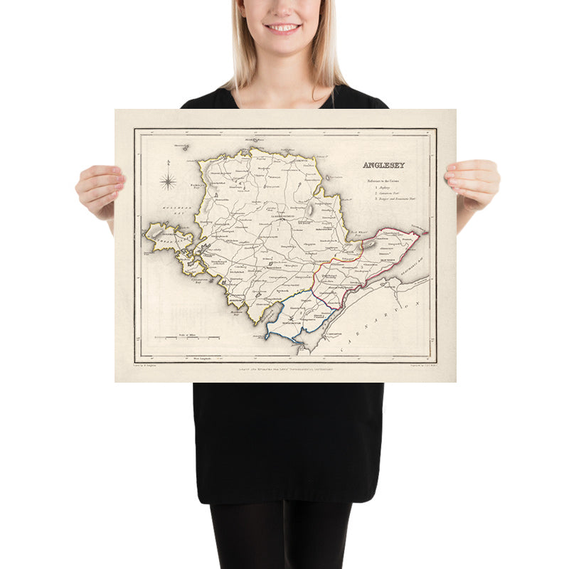 Old Map of Anglesey, Wales by Lewis, 1844: Holyhead, Llangefni, Amlwch – The Unique Maps Co.
