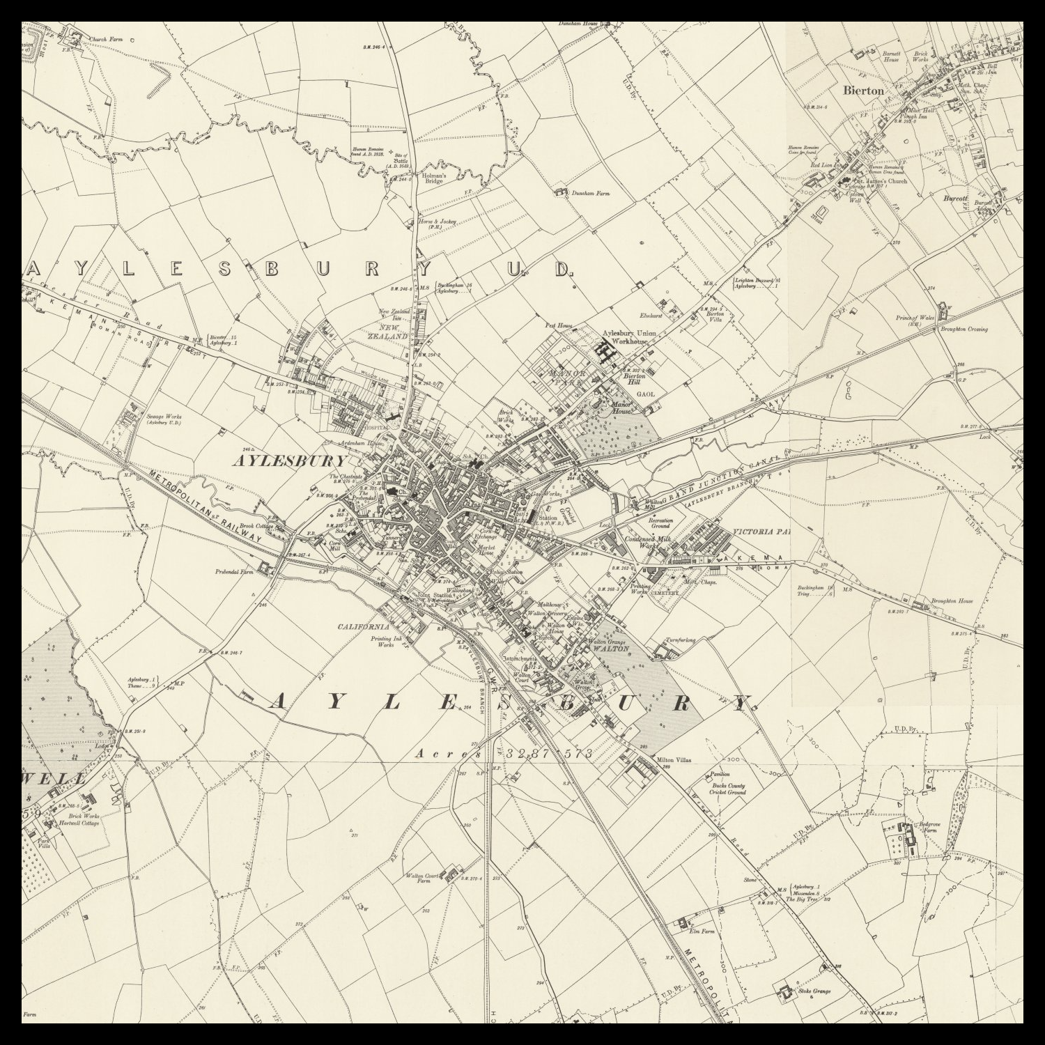 Personalised Old Map of Aylesbury – The Unique Maps Co.