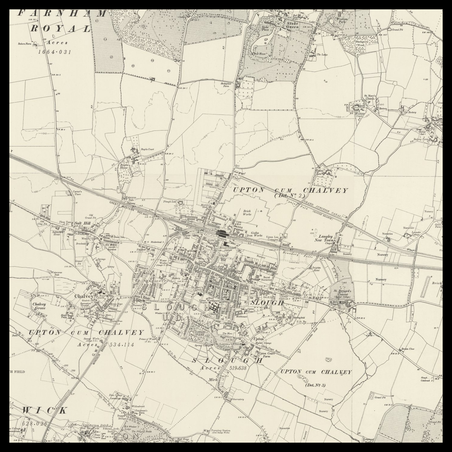 Personalised Old Map of Slough – The Unique Maps Co.