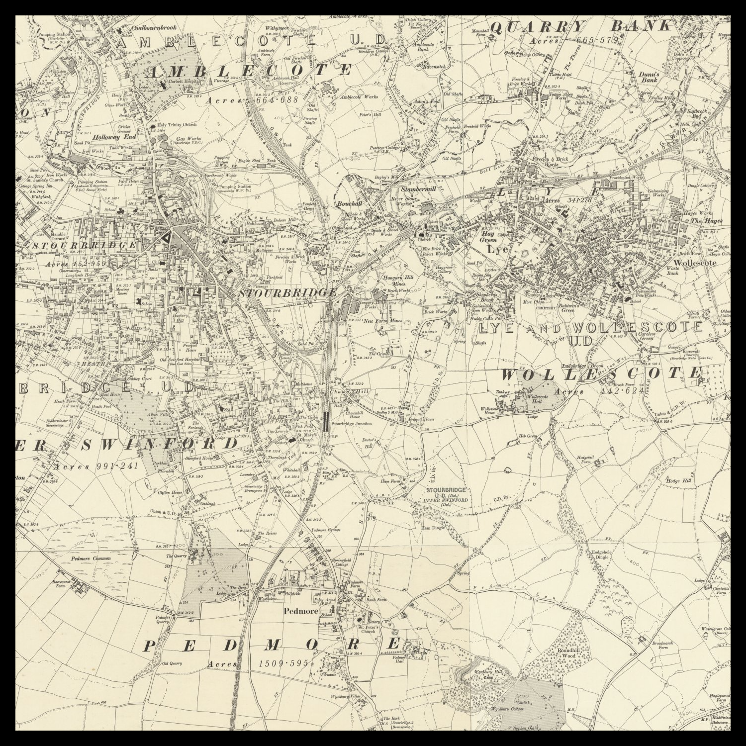 Personalised Old Map of Stourbridge – The Unique Maps Co.