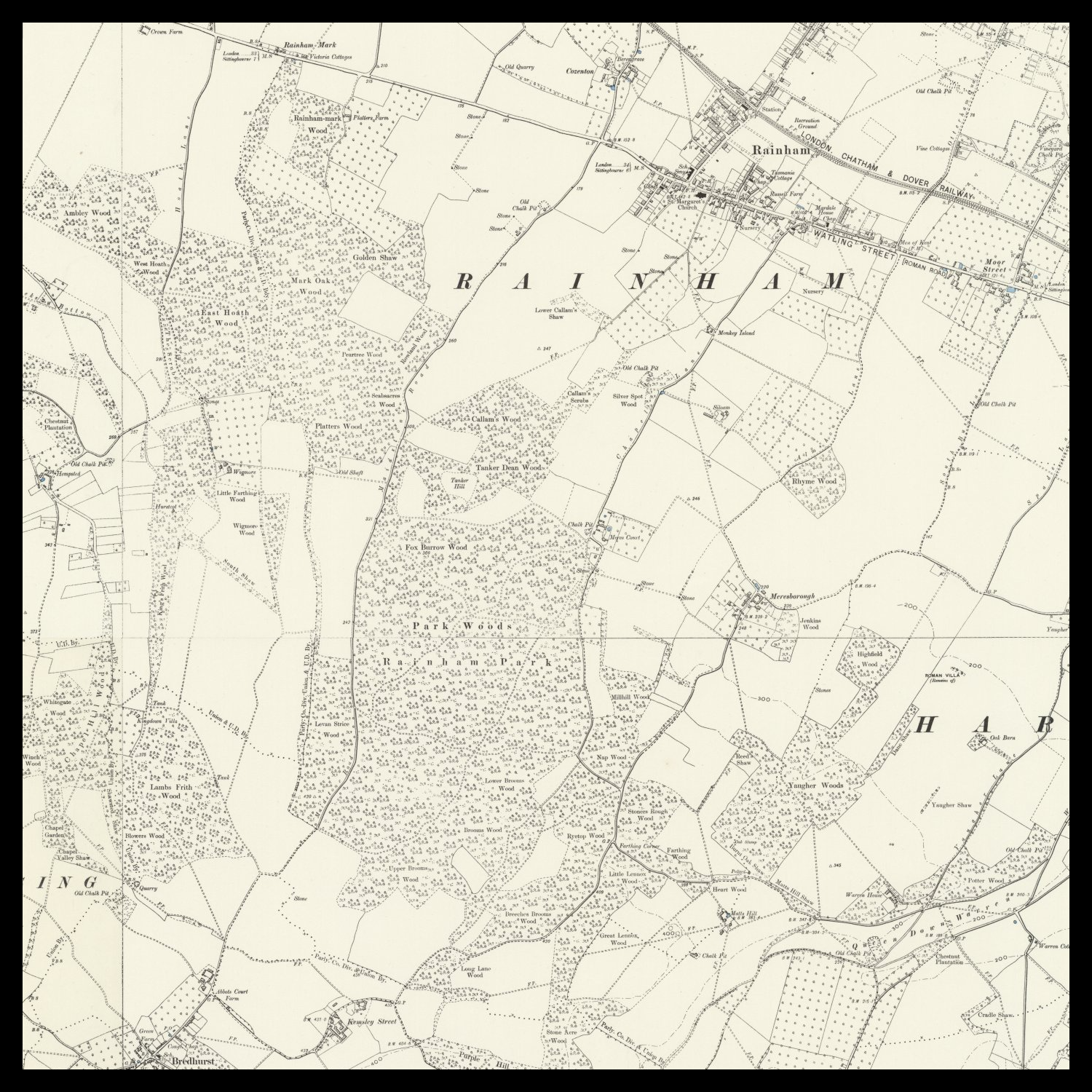 Personalised Old Map of Sittingbourne – The Unique Maps Co.