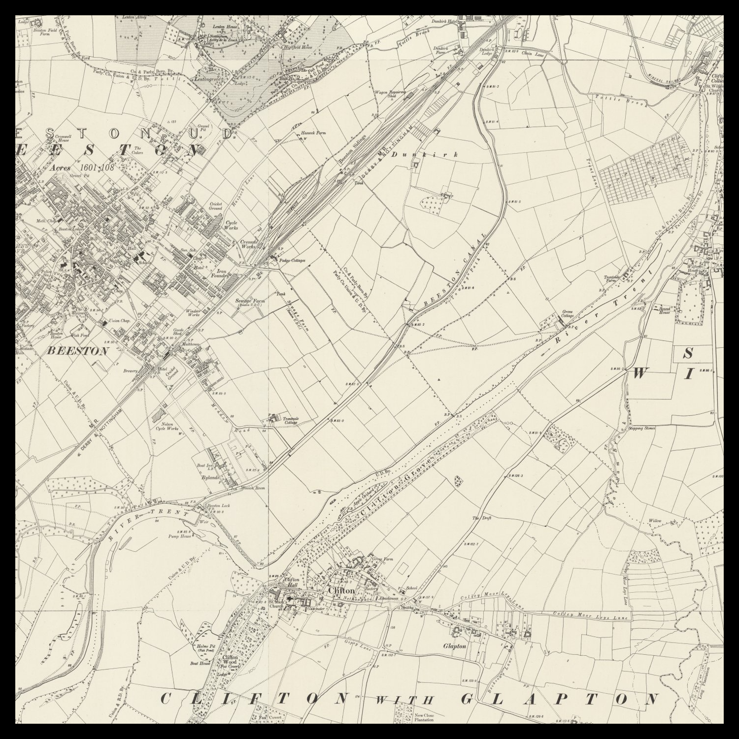 Personalised Old Map of Beeston – The Unique Maps Co.