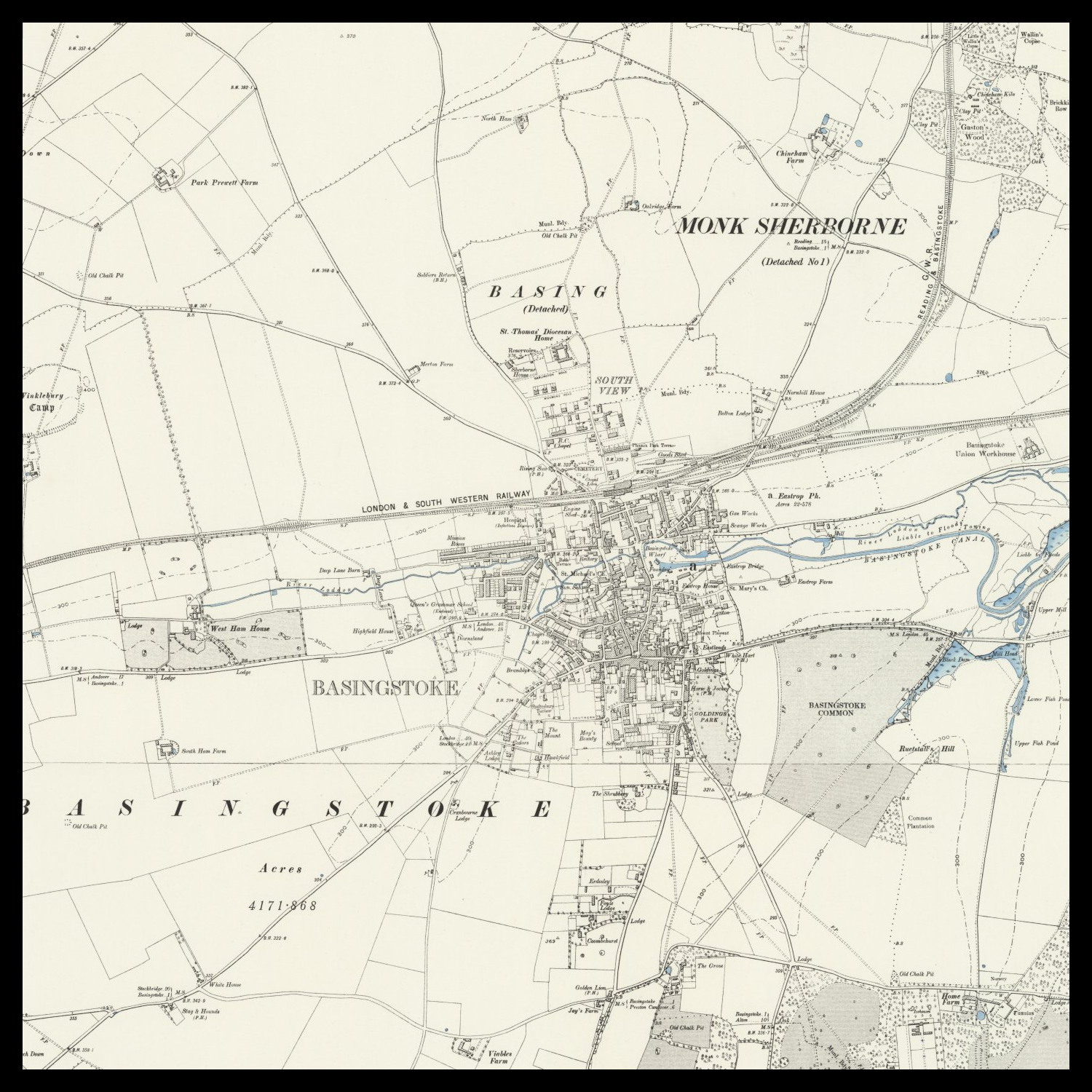 Personalised Old Map of Basingstoke – The Unique Maps Co.