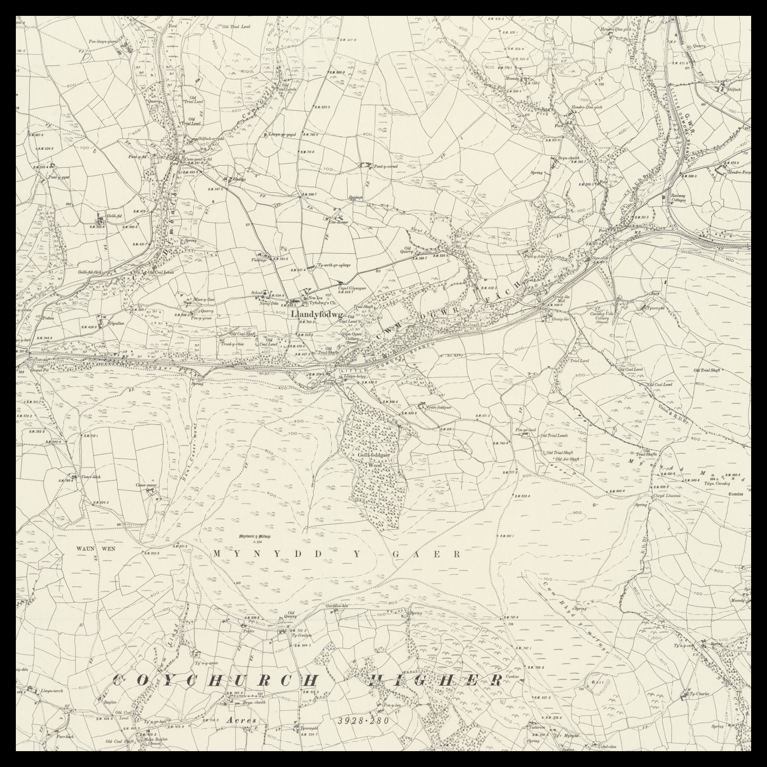 Personalised Old Map of Pontyclun – The Unique Maps Co.