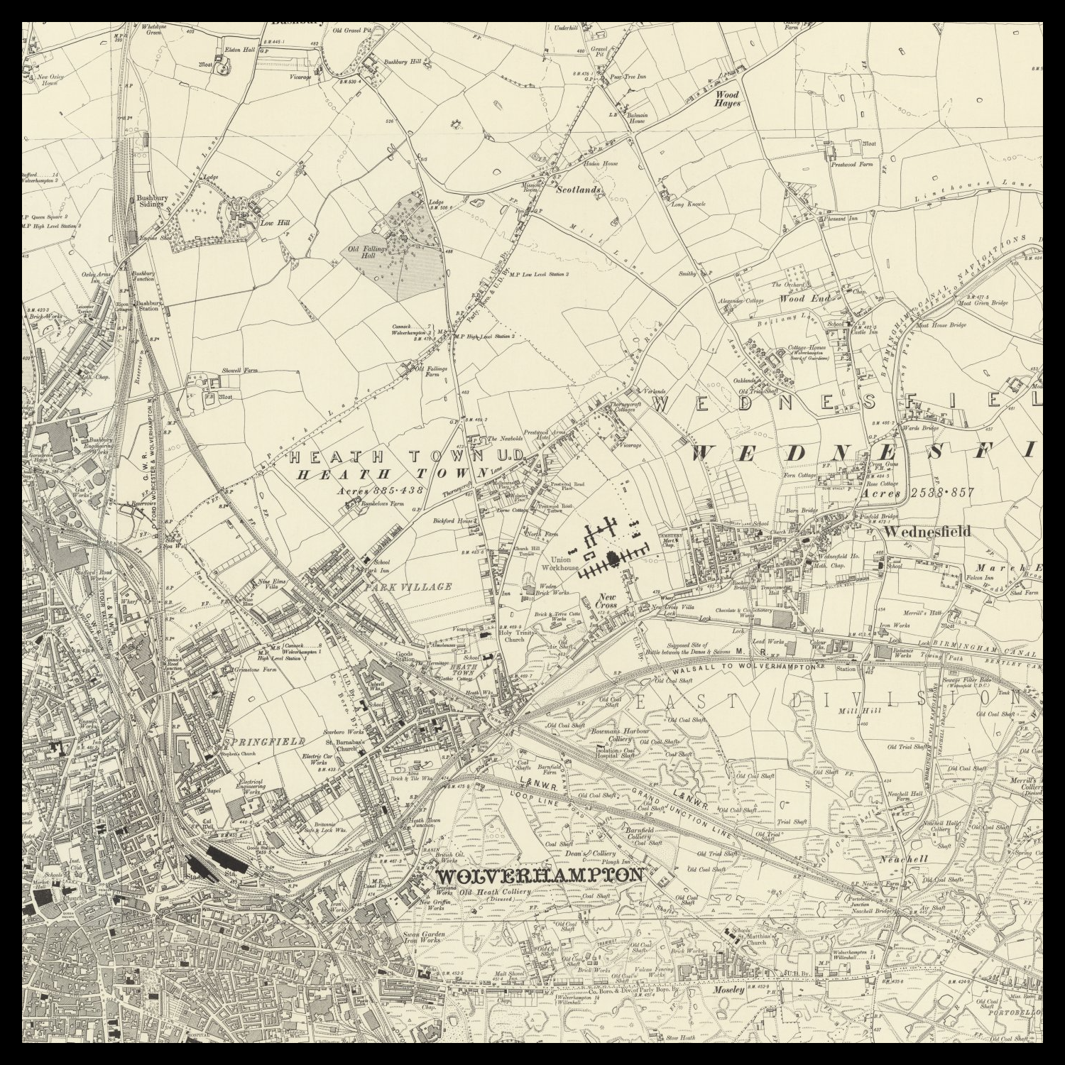Personalised Old Map of Willenhall – The Unique Maps Co.