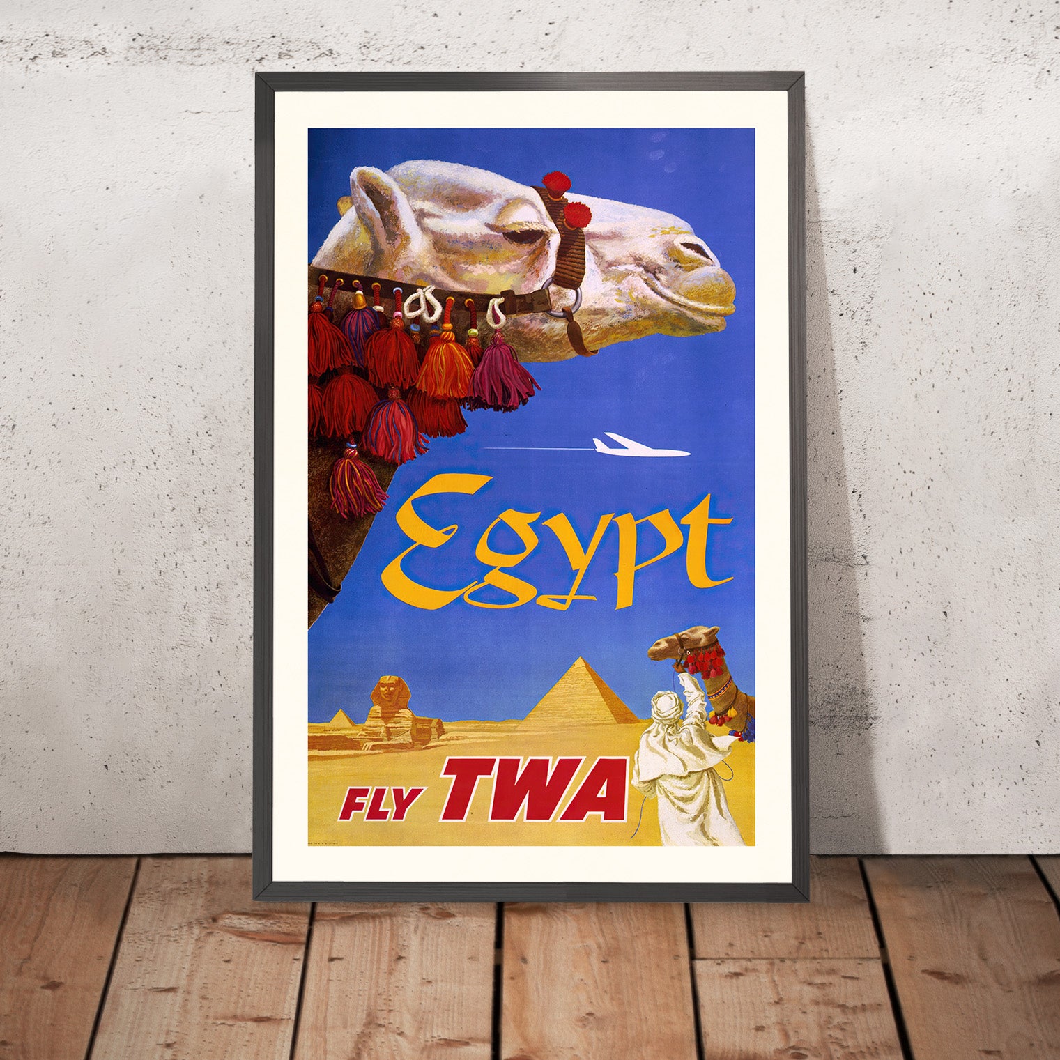 Egypt Travel Poster: Fly TWA by David Klein, 1960 – The Unique Maps Co.