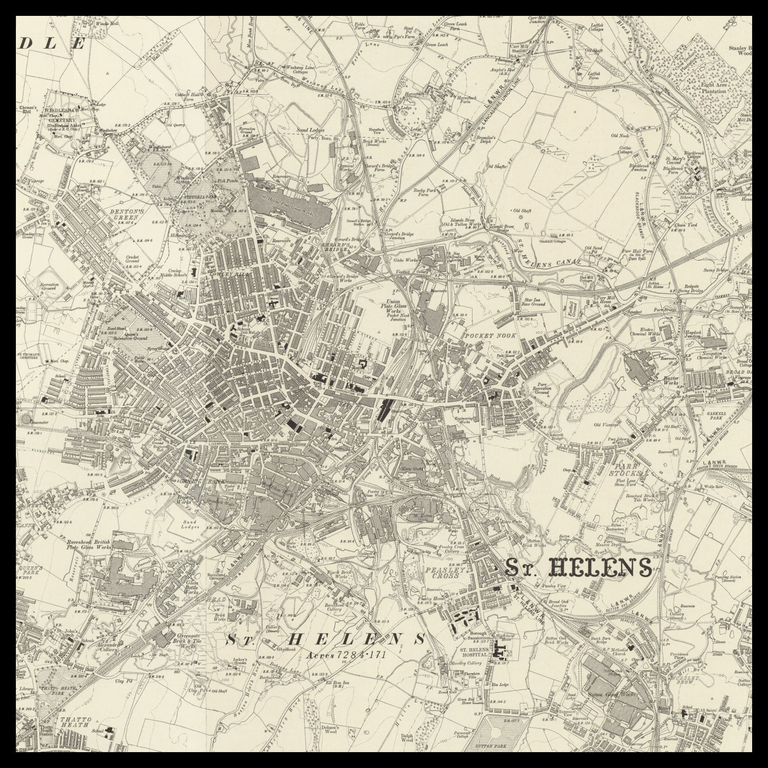 Personalised Old Map of St Helens – The Unique Maps Co.