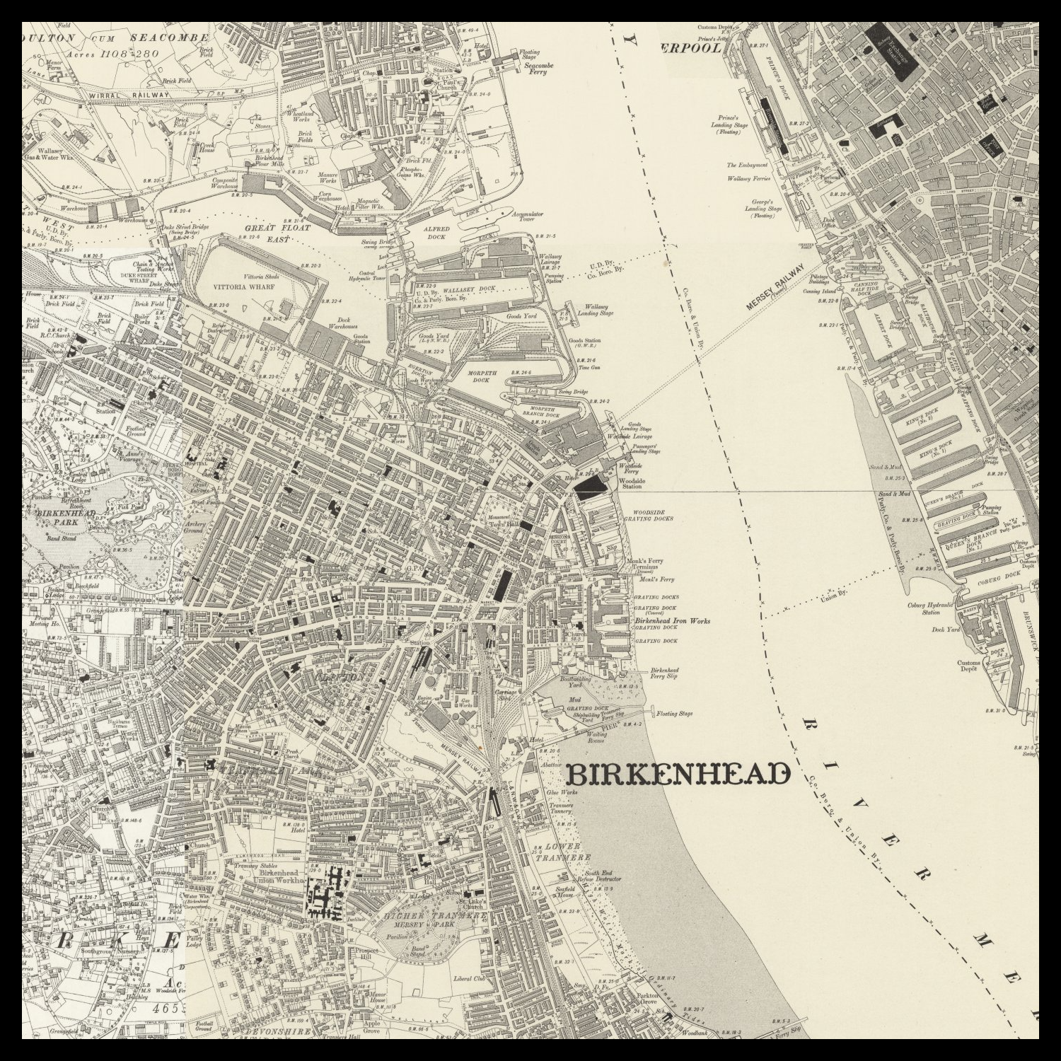 Personalised Old Map of Birkenhead – The Unique Maps Co.
