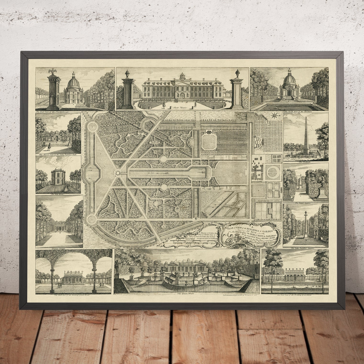 Wrest Park, the House & Gardens of the Duke of Kent by John Rocque, 17 ...