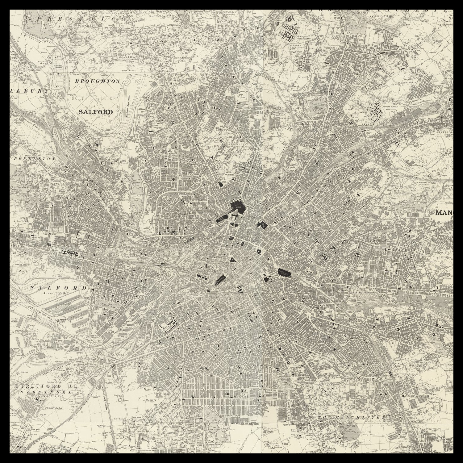 Personalised Old Map of Manchester – The Unique Maps Co.