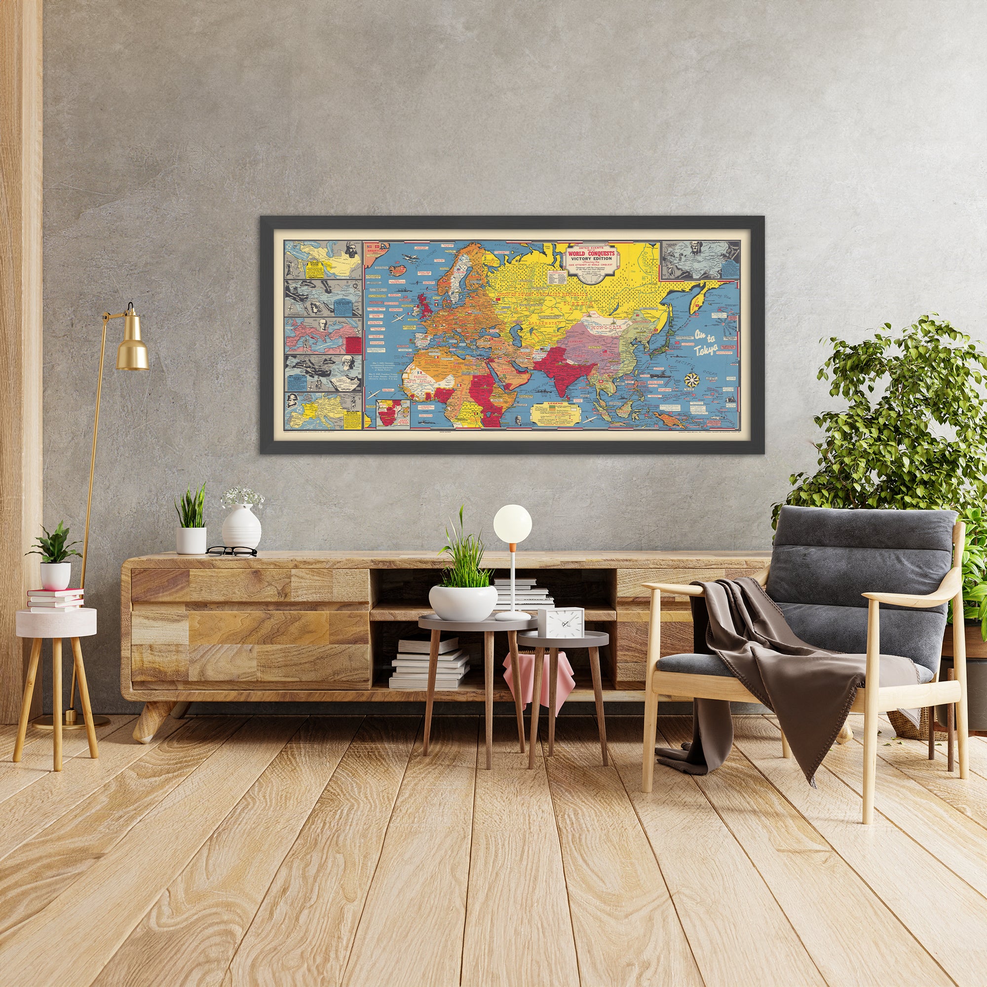 Post World War 2 Map by Turner, 1945: Eastern Hemisphere, Historical N ...