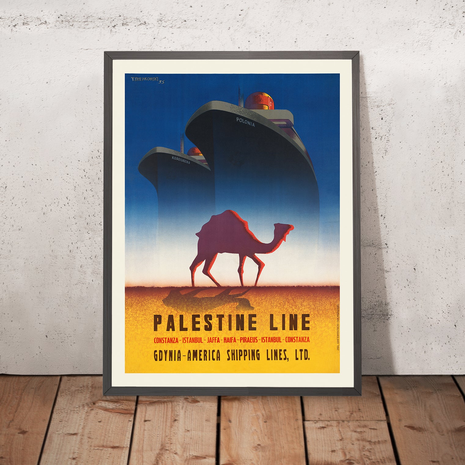 Palestine Travel Poster: Palestine Line by T. Trepkowski, 1935 – The ...