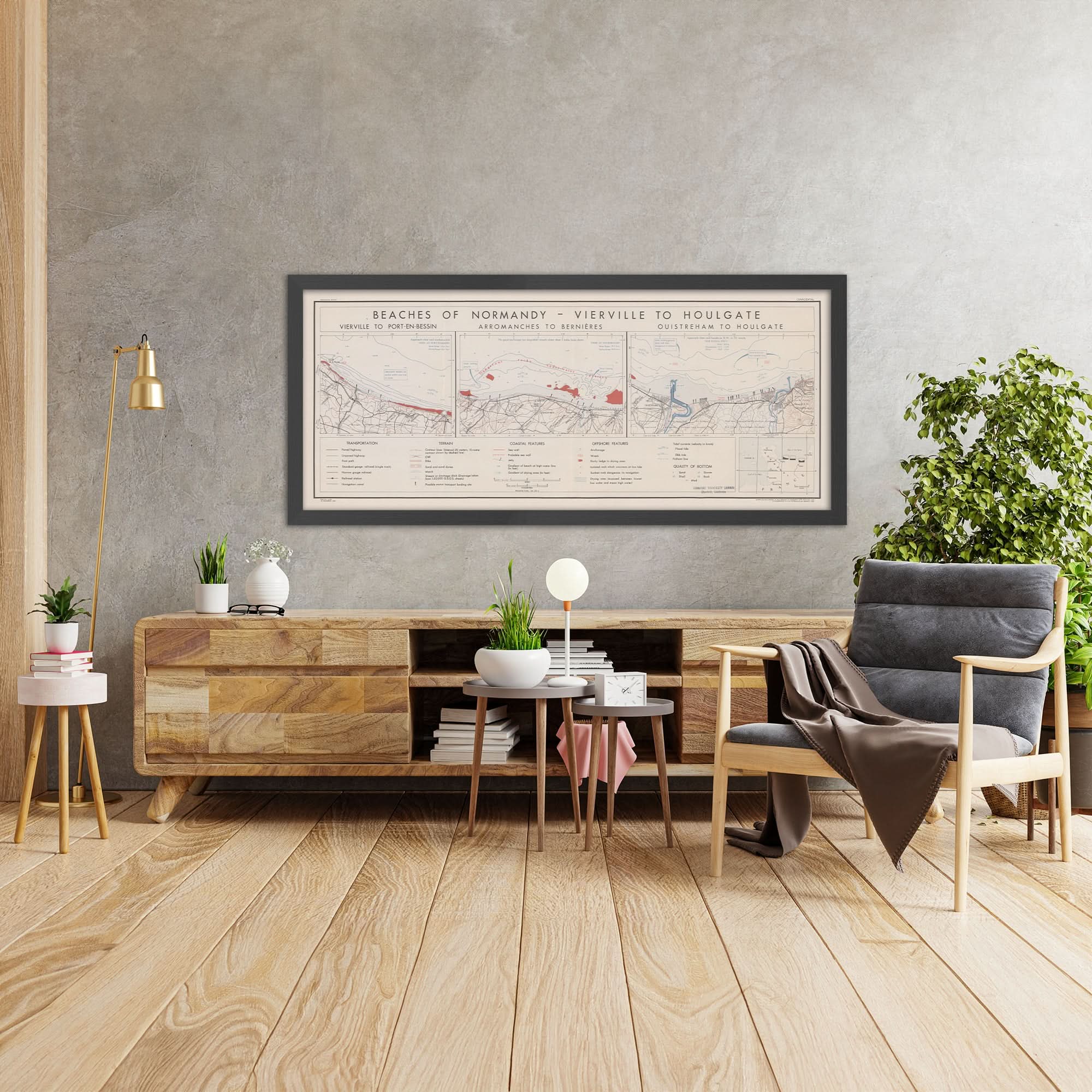 Old Military Map of Normandy Beaches, 1943: D-Day Planning, Vierville ...