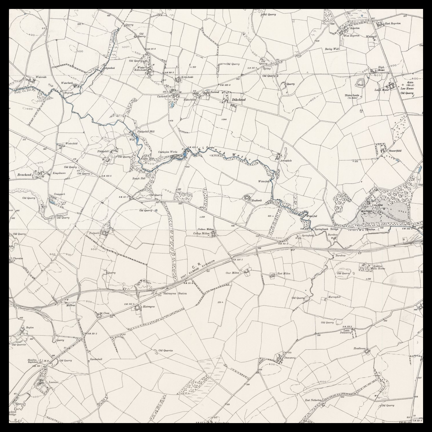 Personalised Old Map of East Kilbride – The Unique Maps Co.
