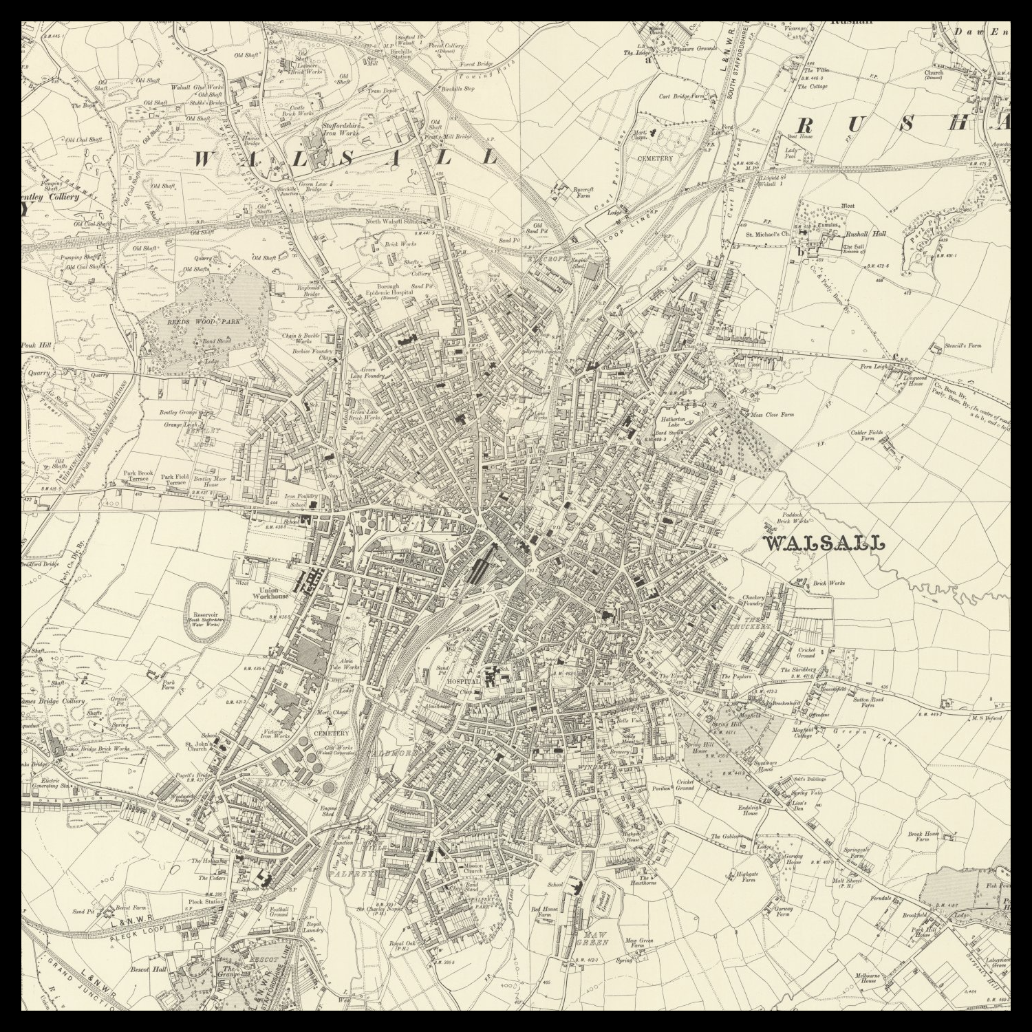 Personalised Old Map of Walsall – The Unique Maps Co.