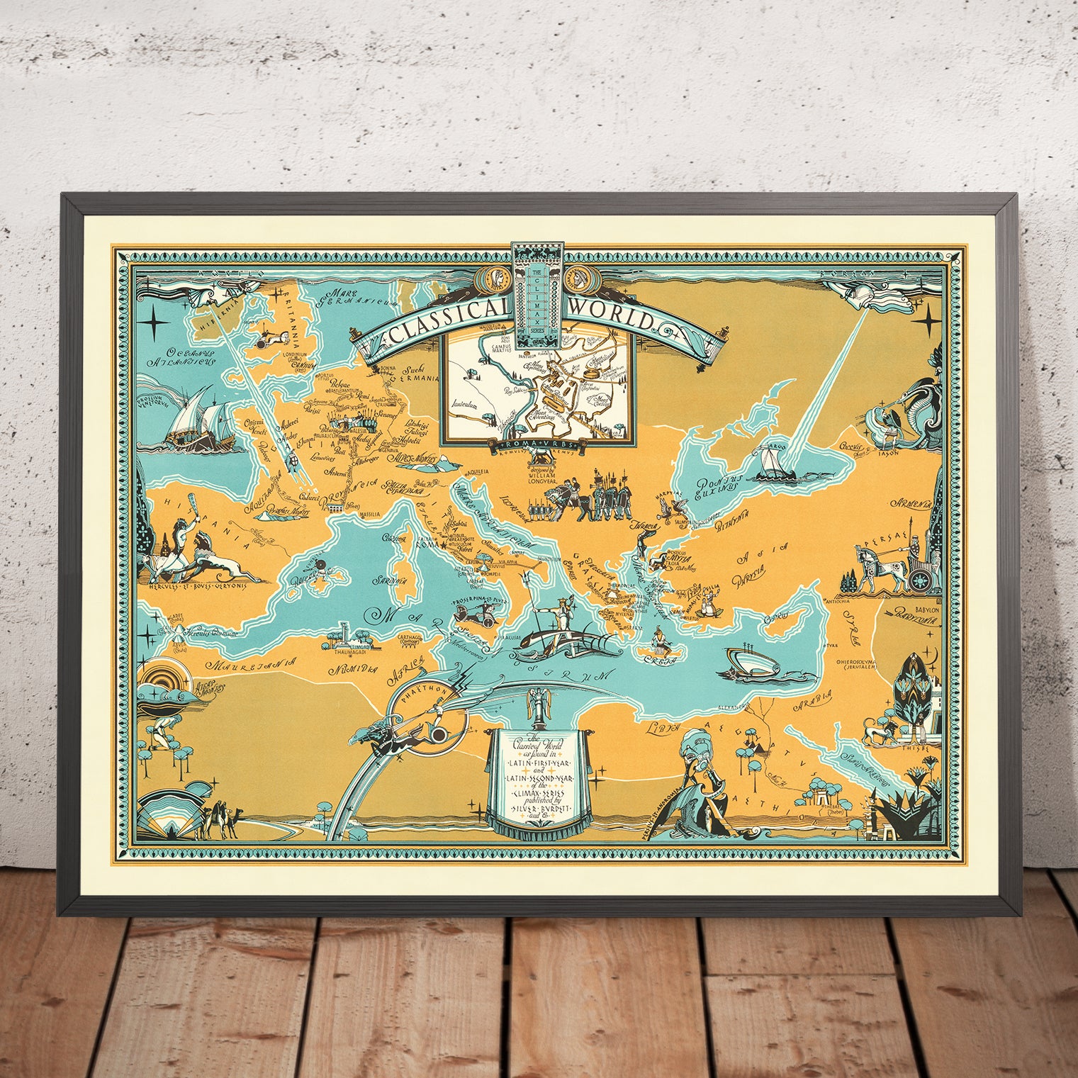 Old Roman Empire "Classical World" Map by Longyear, 1930: Rome, Cartha ...