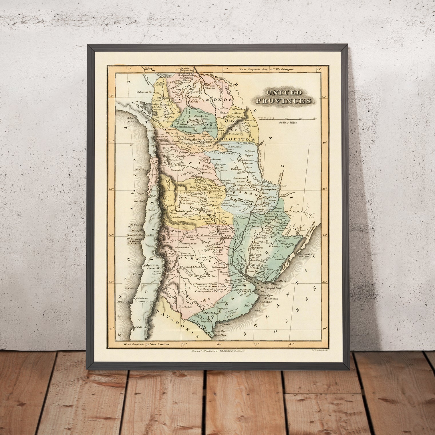 Old Map of Argentina by Lucas, 1823: United Provinces, Buenos Aires, A ...