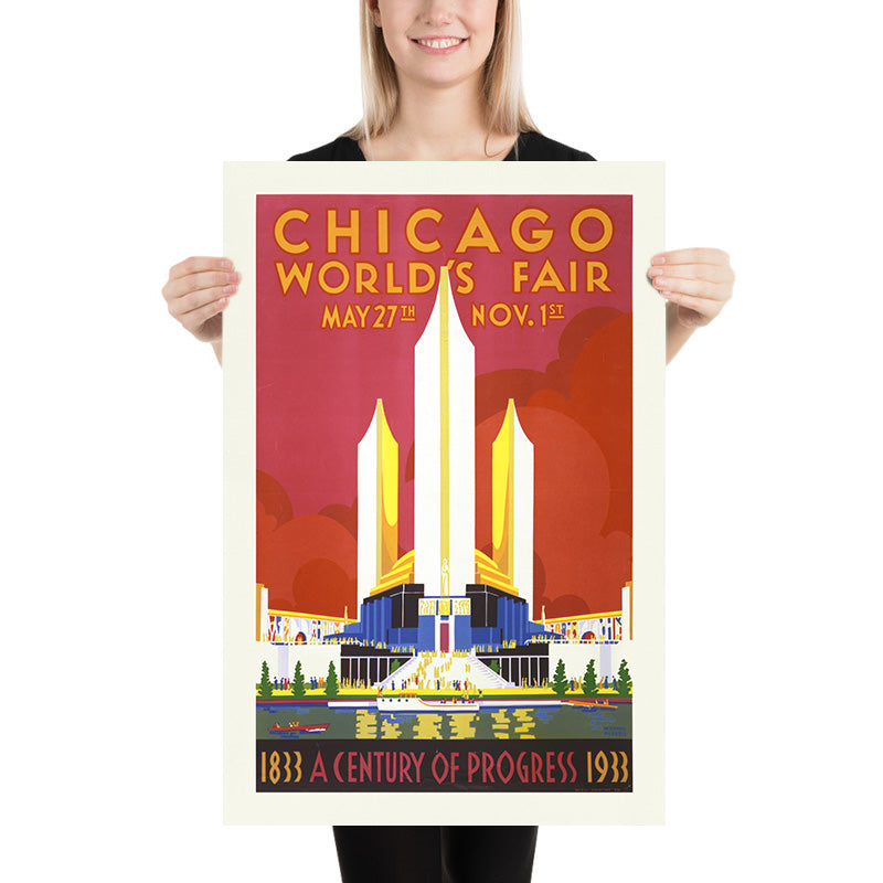 Chicago Travel Poster: World’s Fair — A Century of Progress by Weimer ...