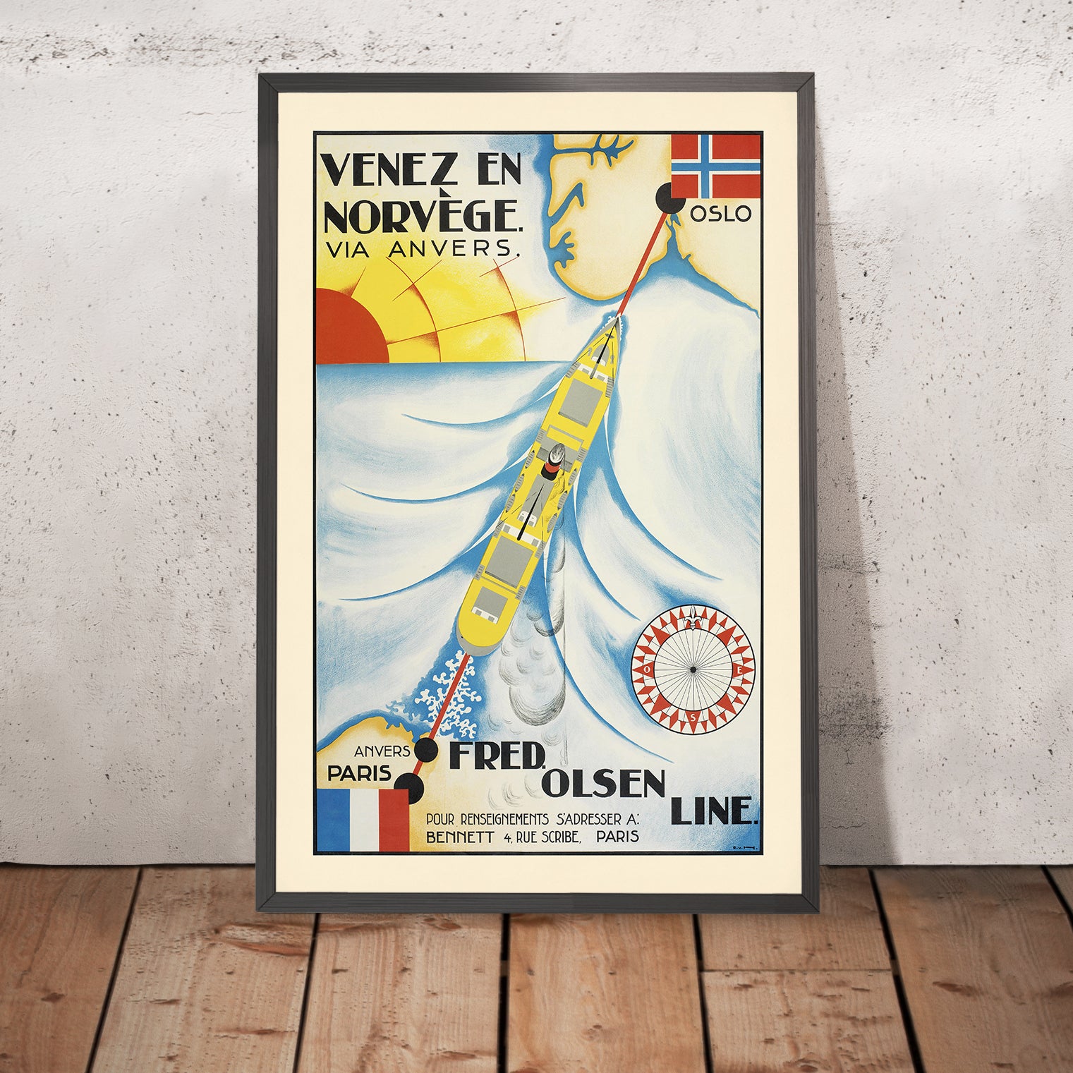 Norway Travel Poster: Fred. Olsen Line via Anvers by Otto von Hanno ...