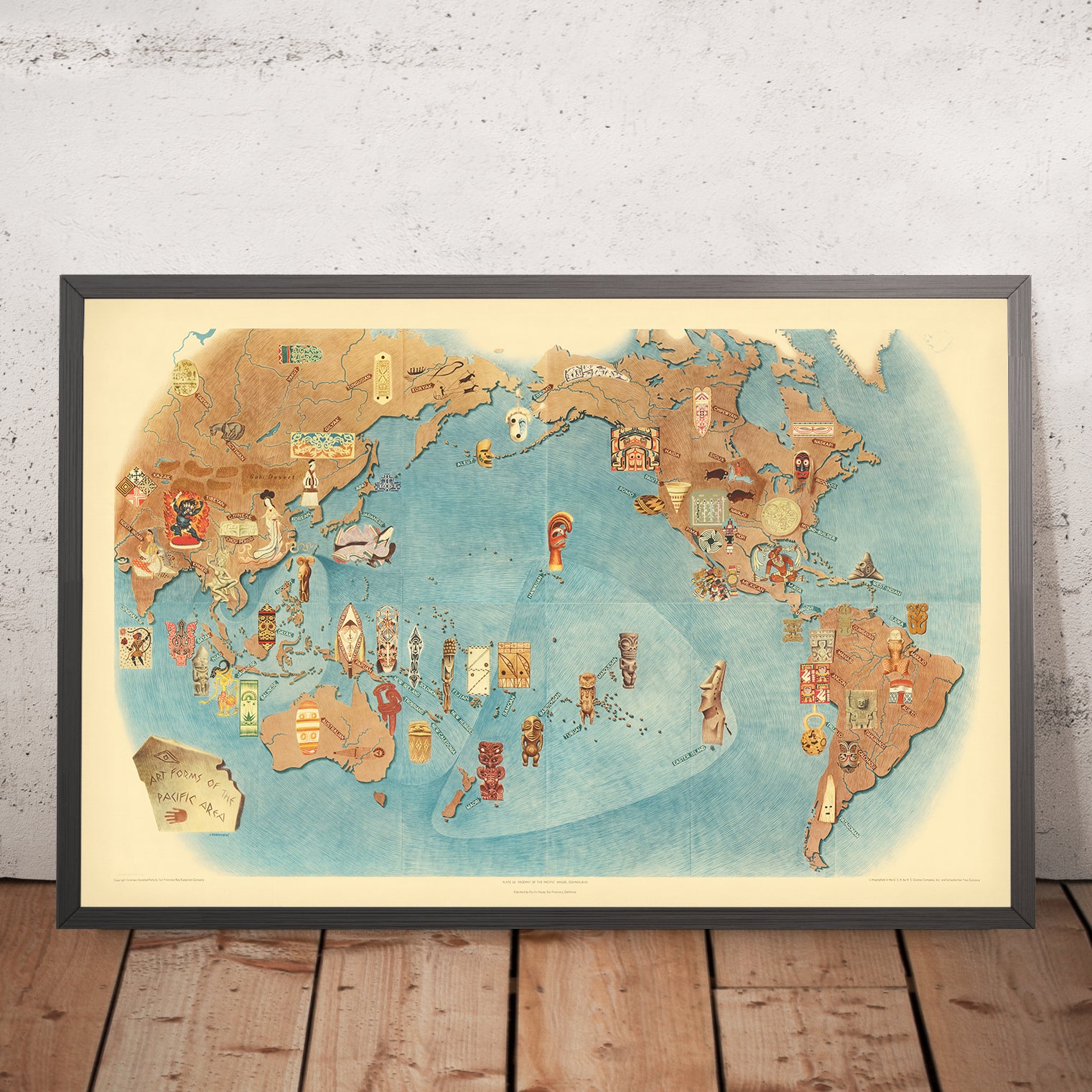 Old Map of the Art Forms of the Pacific by Covarrubias, 1940 – The ...