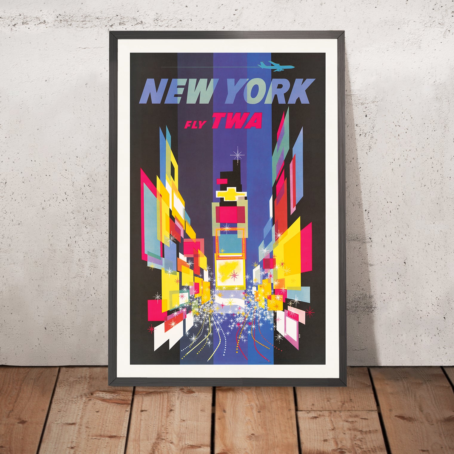 New York Travel Poster: Fly TWA by David Klein, 1960 – The Unique Maps Co.