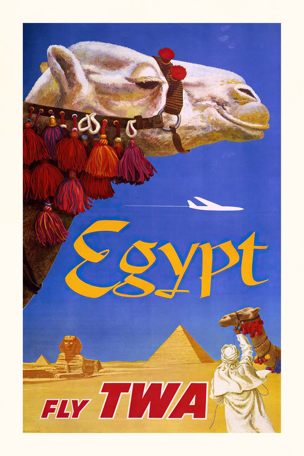 Egypt Travel Poster: Fly TWA by David Klein, 1960 – The Unique Maps Co.