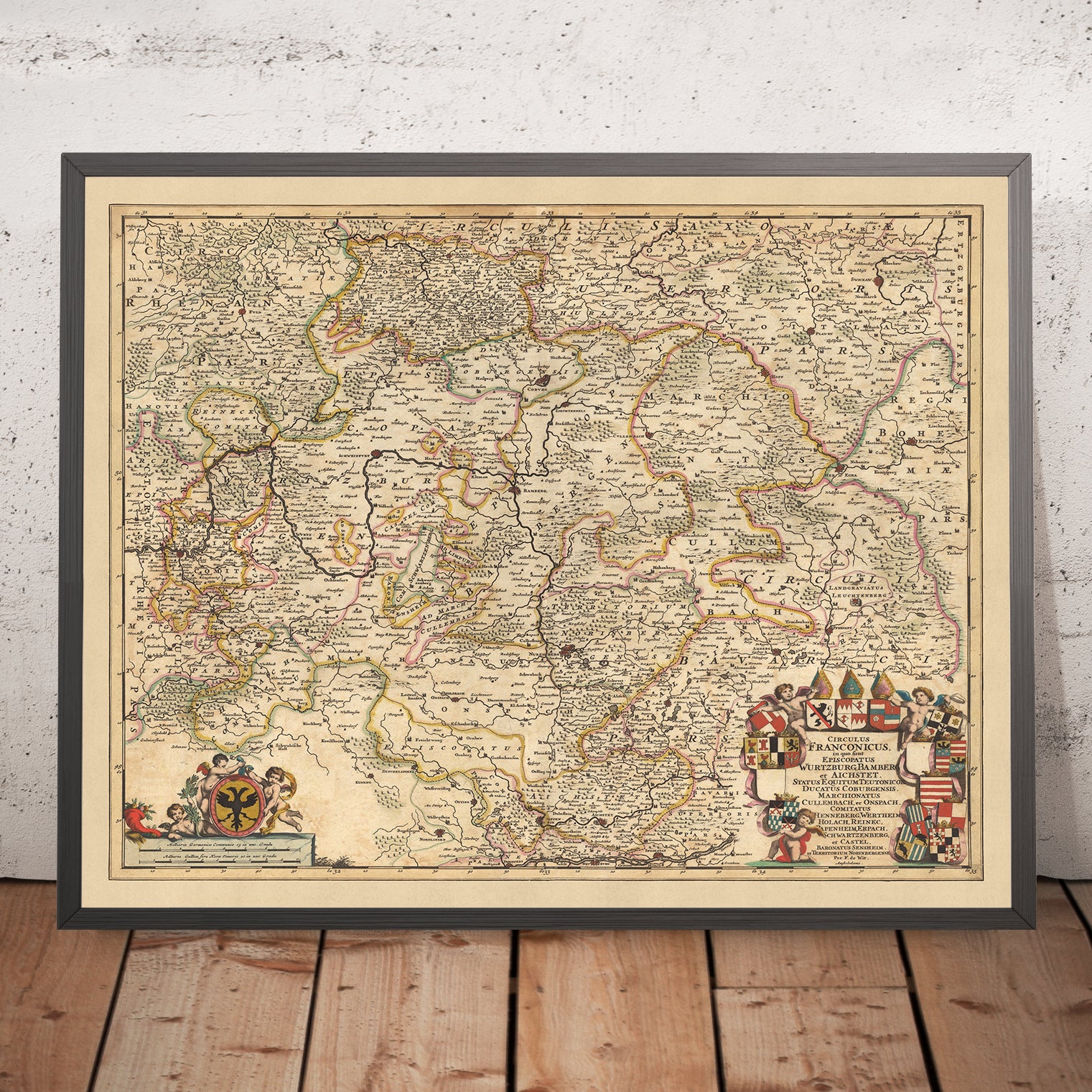 Old Map of Franconian Circle by Nicolaes Visscher II, 1690: Nuremberg ...