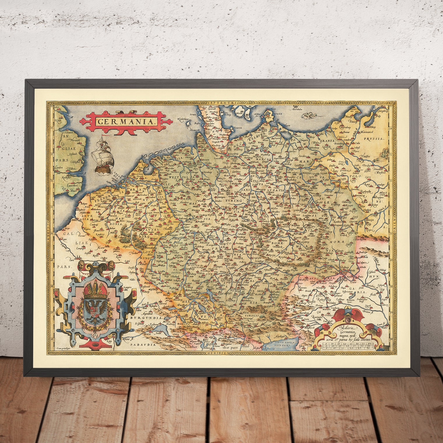 Old Map of Germany, the Holy Roman Empire by Ortelius, 1573: Germania ...
