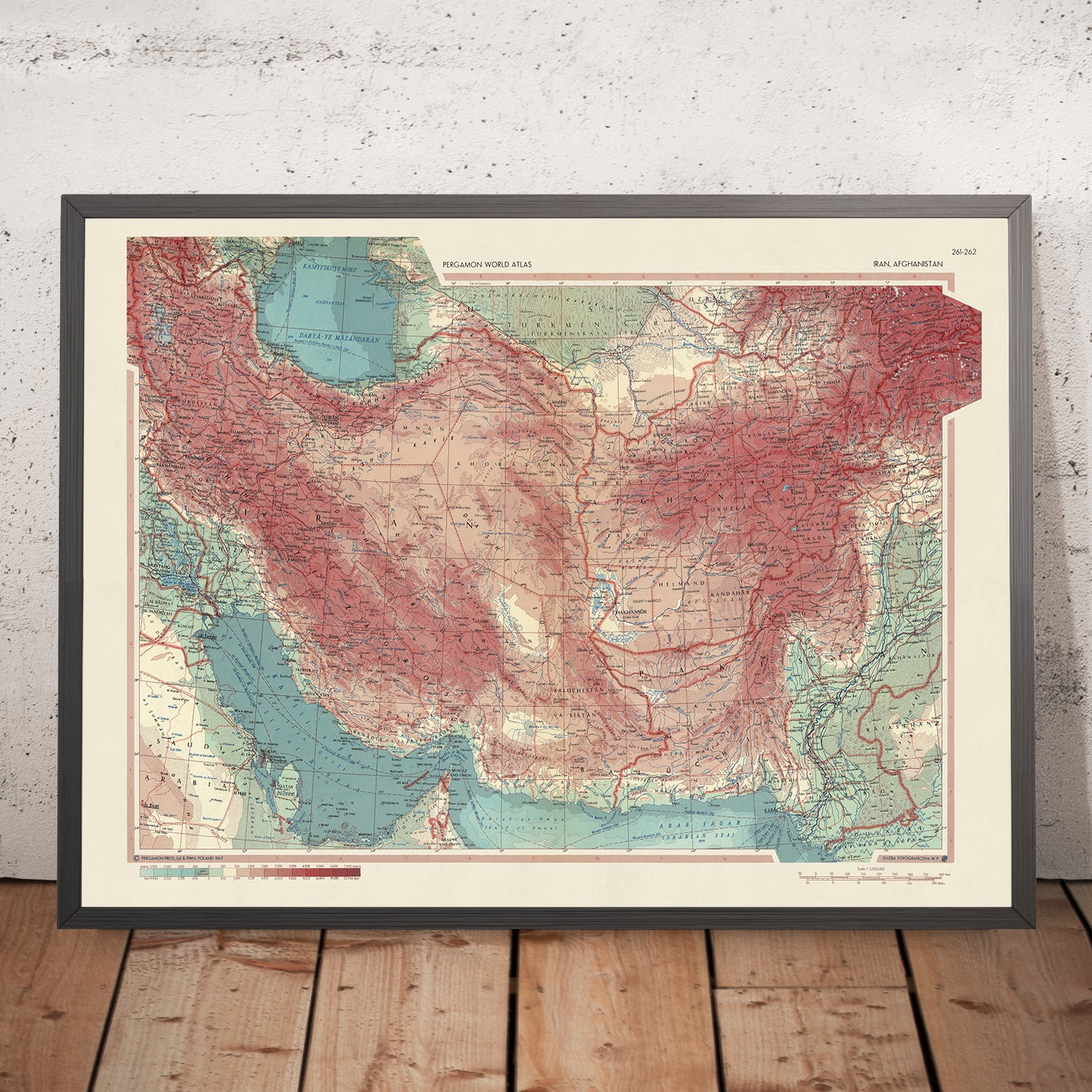 Old Map of Iran and Afghanistan, 1967: Caspian Sea, Persian Gulf, West ...