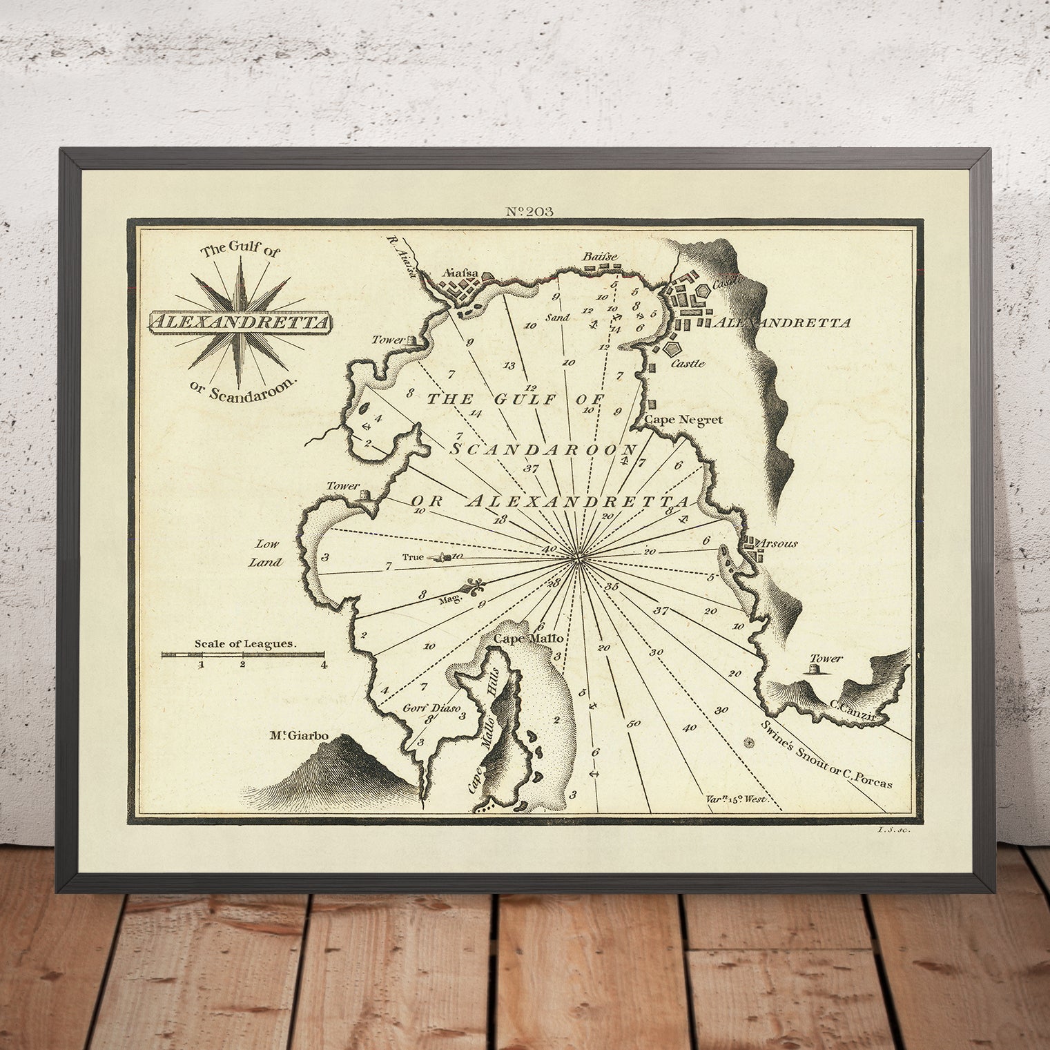 Old Gulf of Alexandretta, Turkey Nautical Chart by Heather, 1802: Iske ...