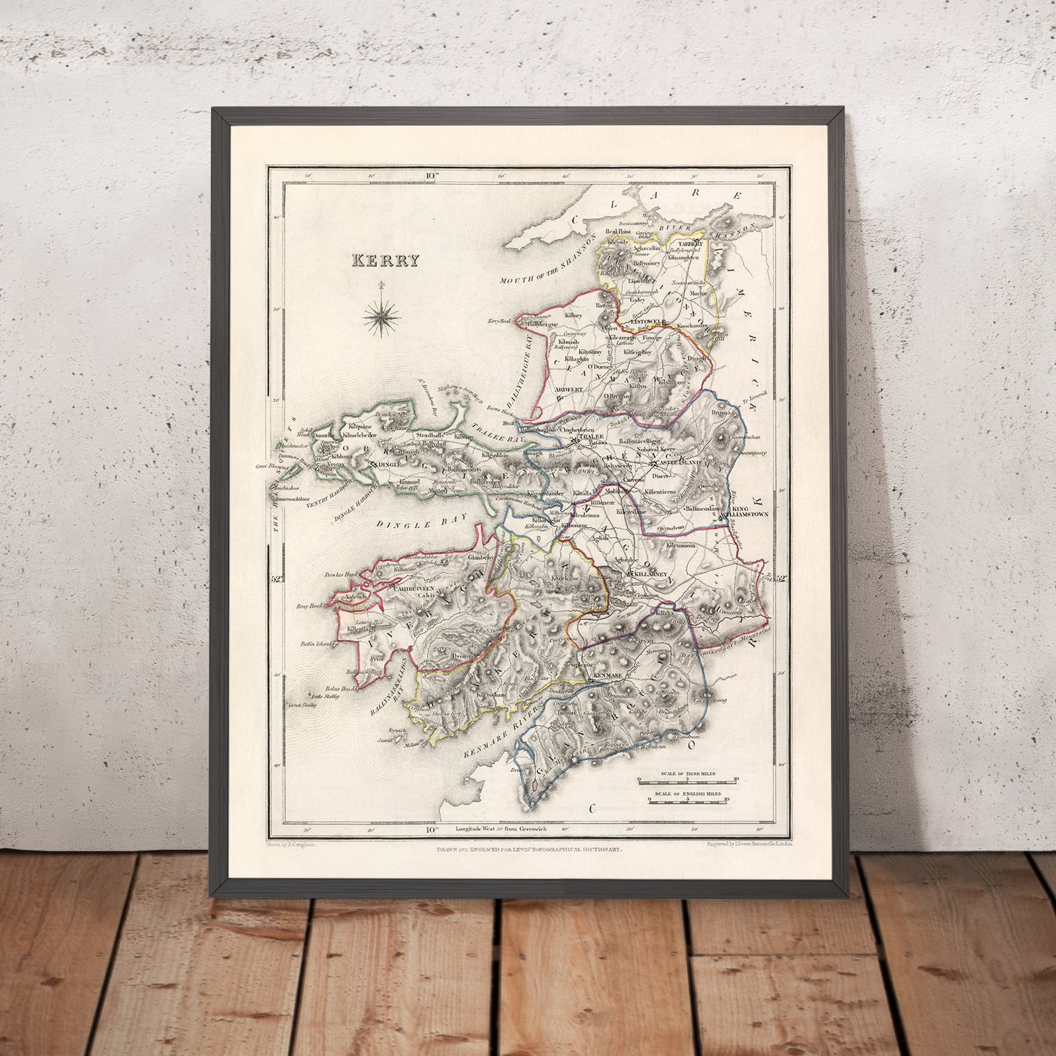 Old Map of County Kerry by Samuel Lewis, 1844: Tralee, Killarney ...