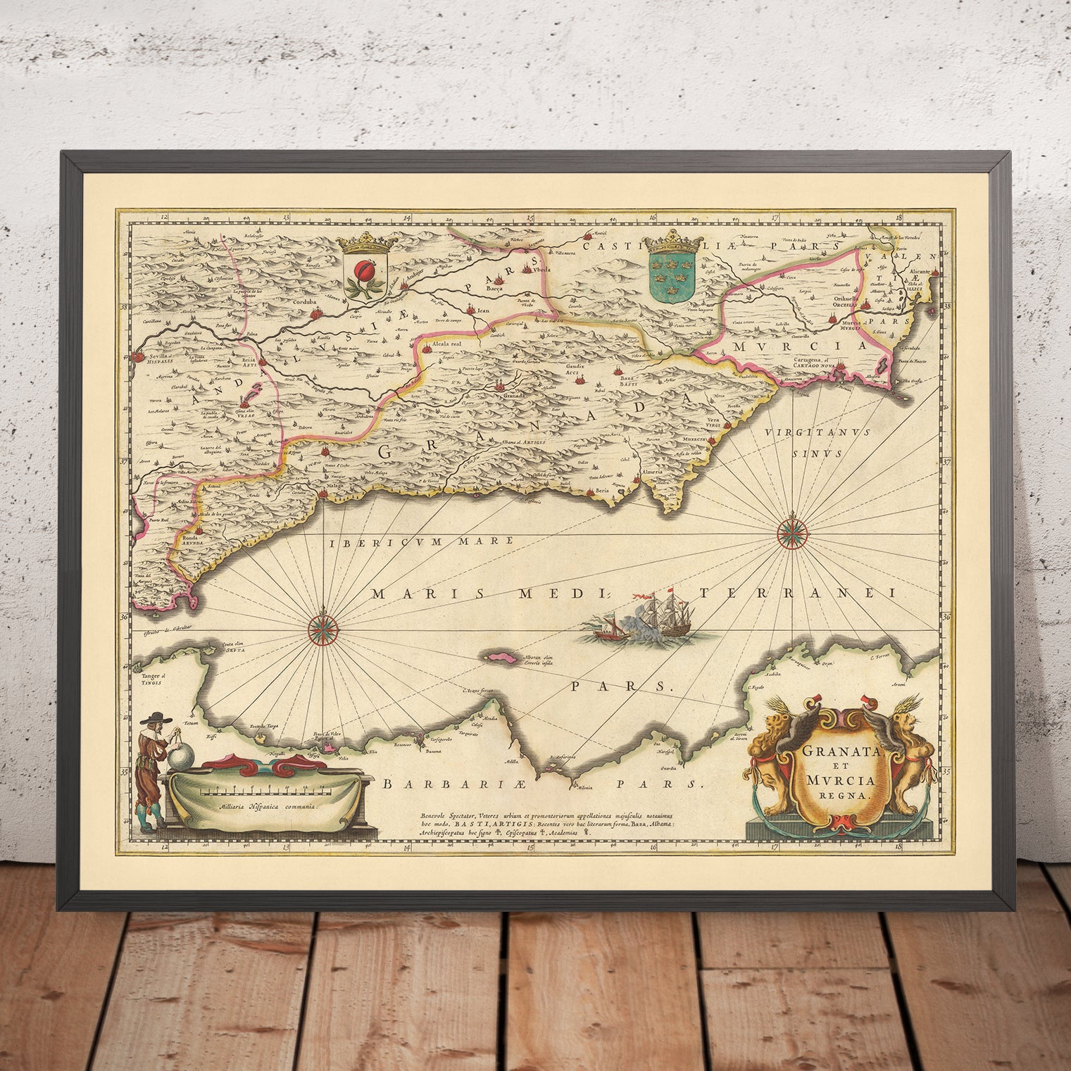 Old Map of the Kingdoms of Granada & Murcia, Spain by Visscher, 1690 ...