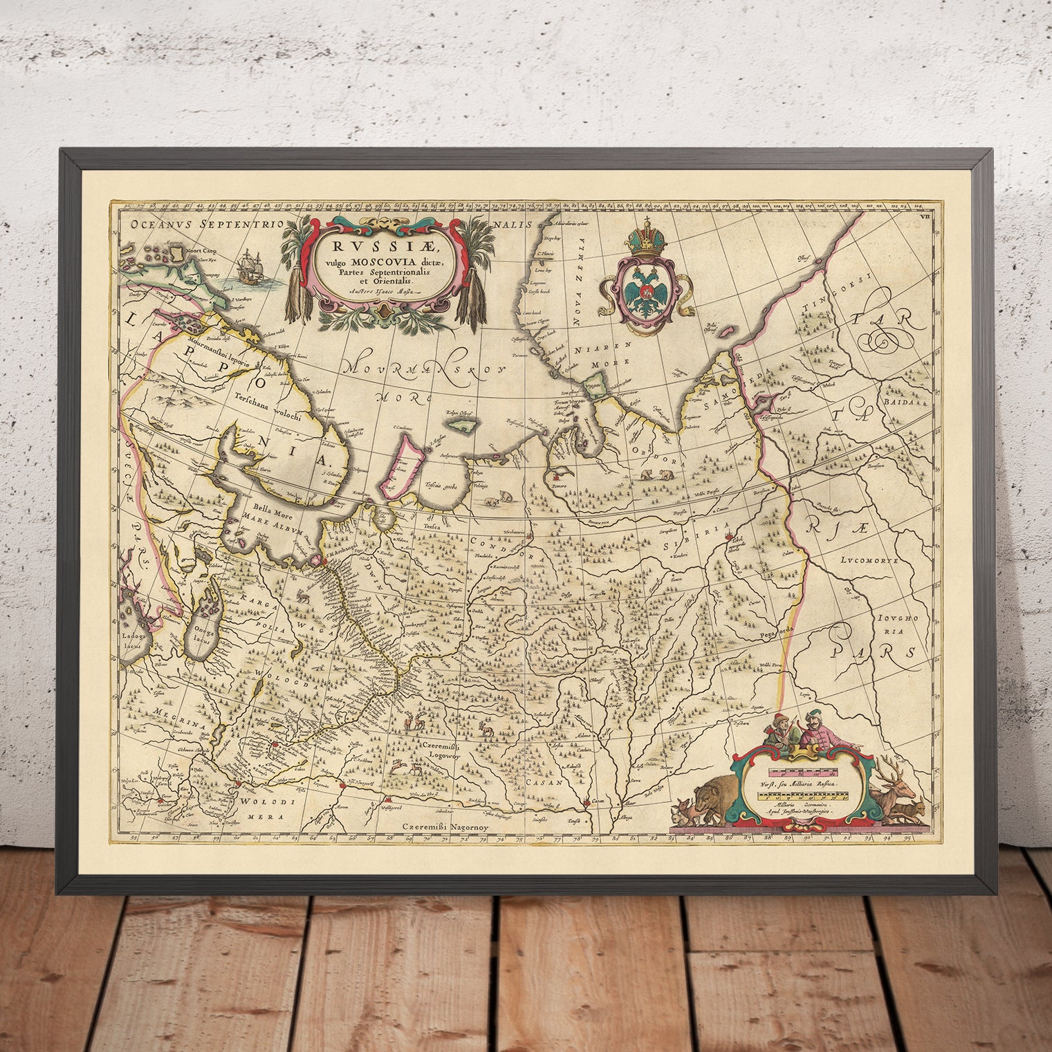 Old Map of Northern and Eastern Russia by Visscher, 1690: Arkhangelsk ...