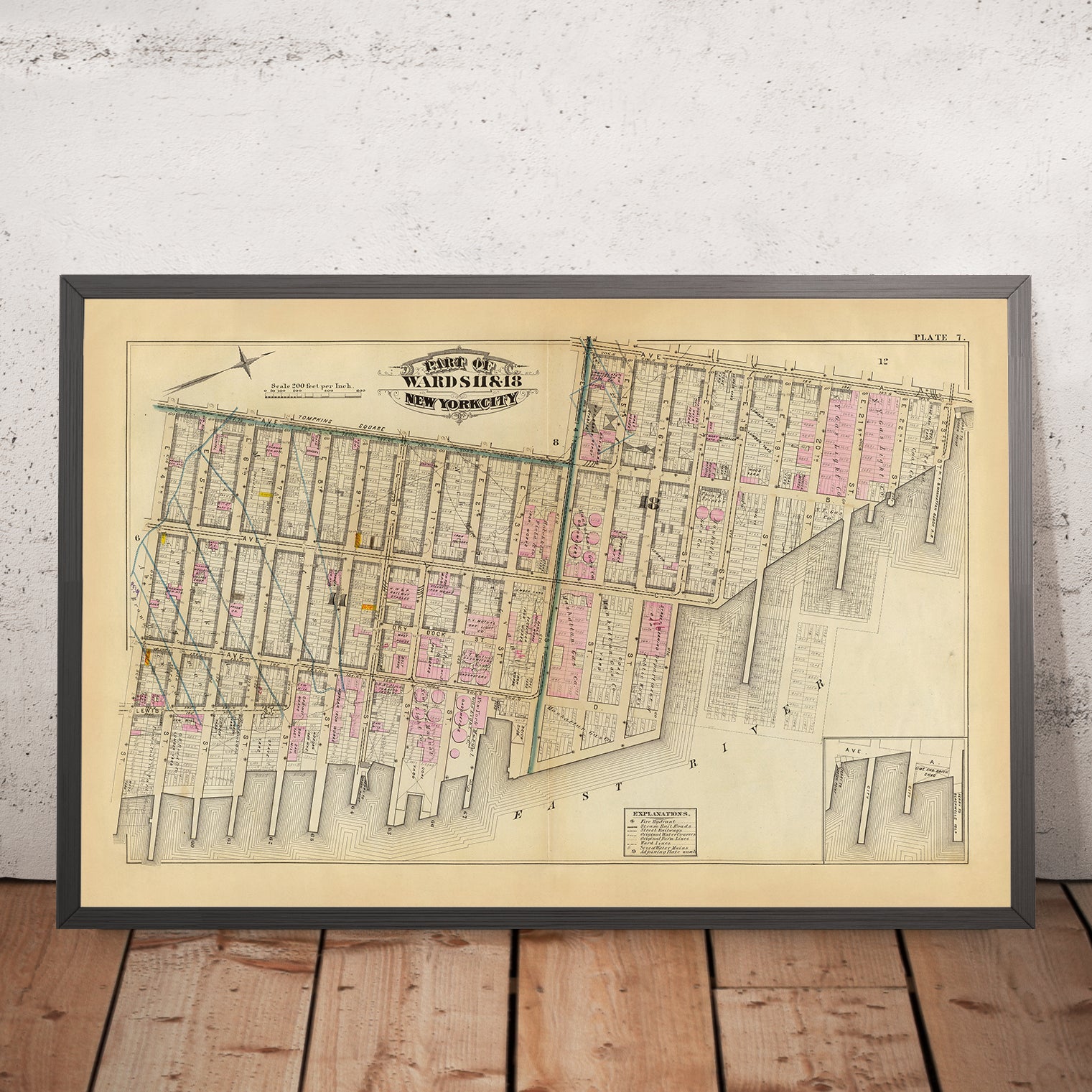 Old Map of Lower East Side, New York City, 1879: Bromley’s Detailed Wa ...
