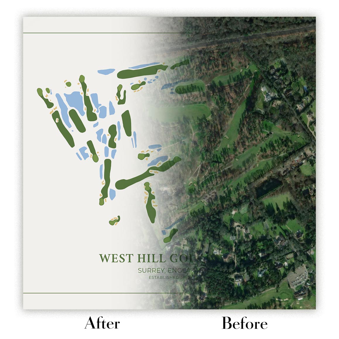 Personalised Golf Course Map: Made By Hand, Any Golf Course in the Wor ...