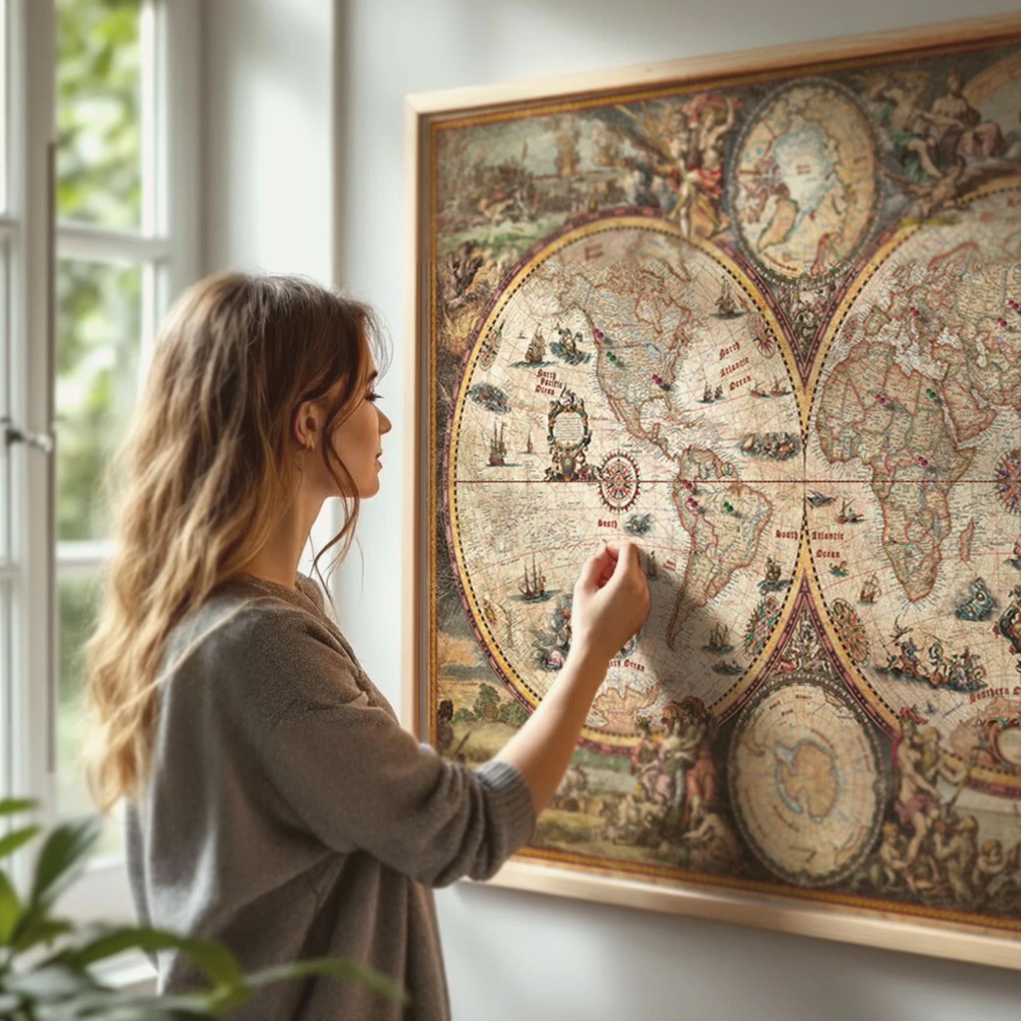 Mapa de Viaje Personalizado con Chinchetas: Elige Cualquier Mapa del M ...