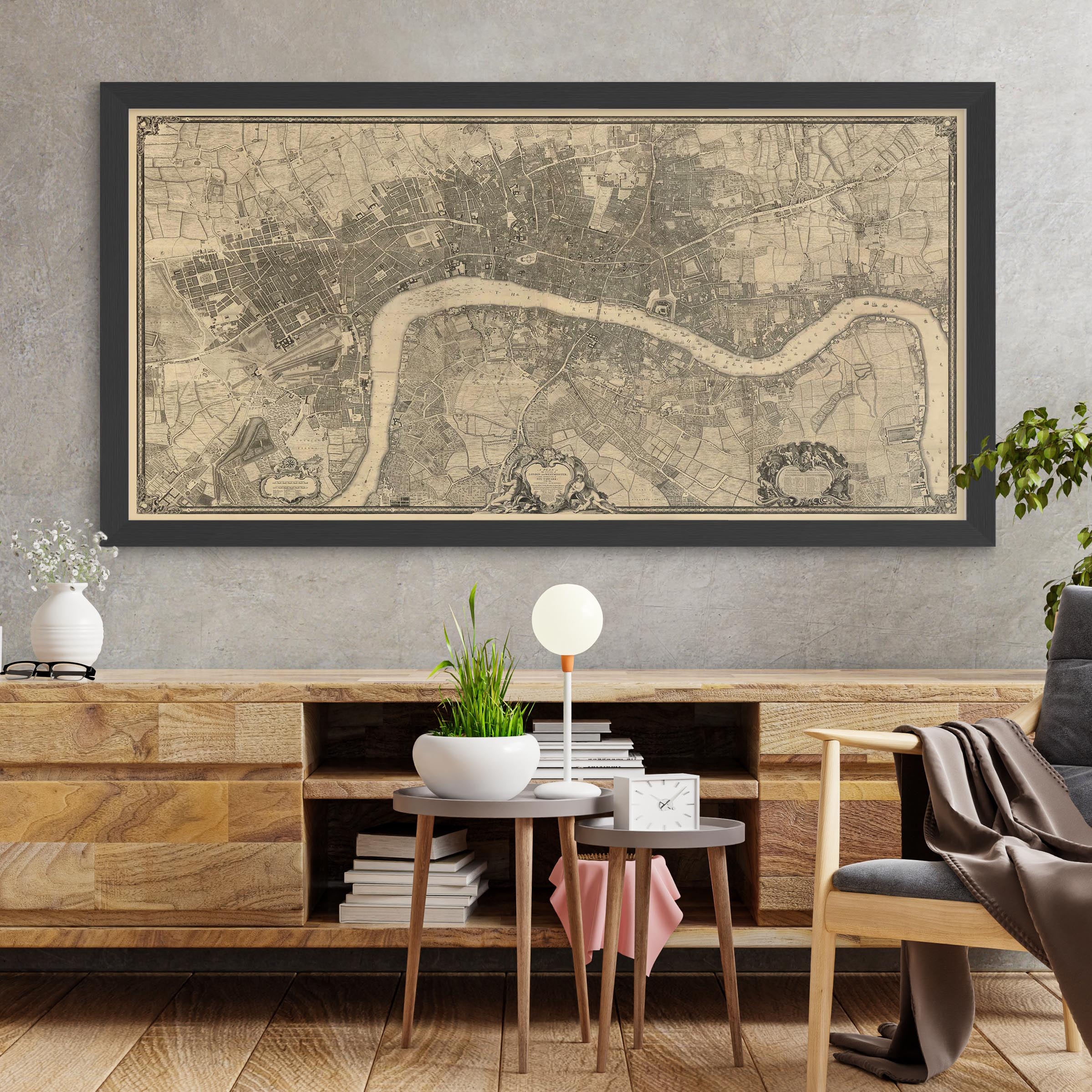 Complete Large Map of London in 1746 by John Rocque – The Unique Maps Co.