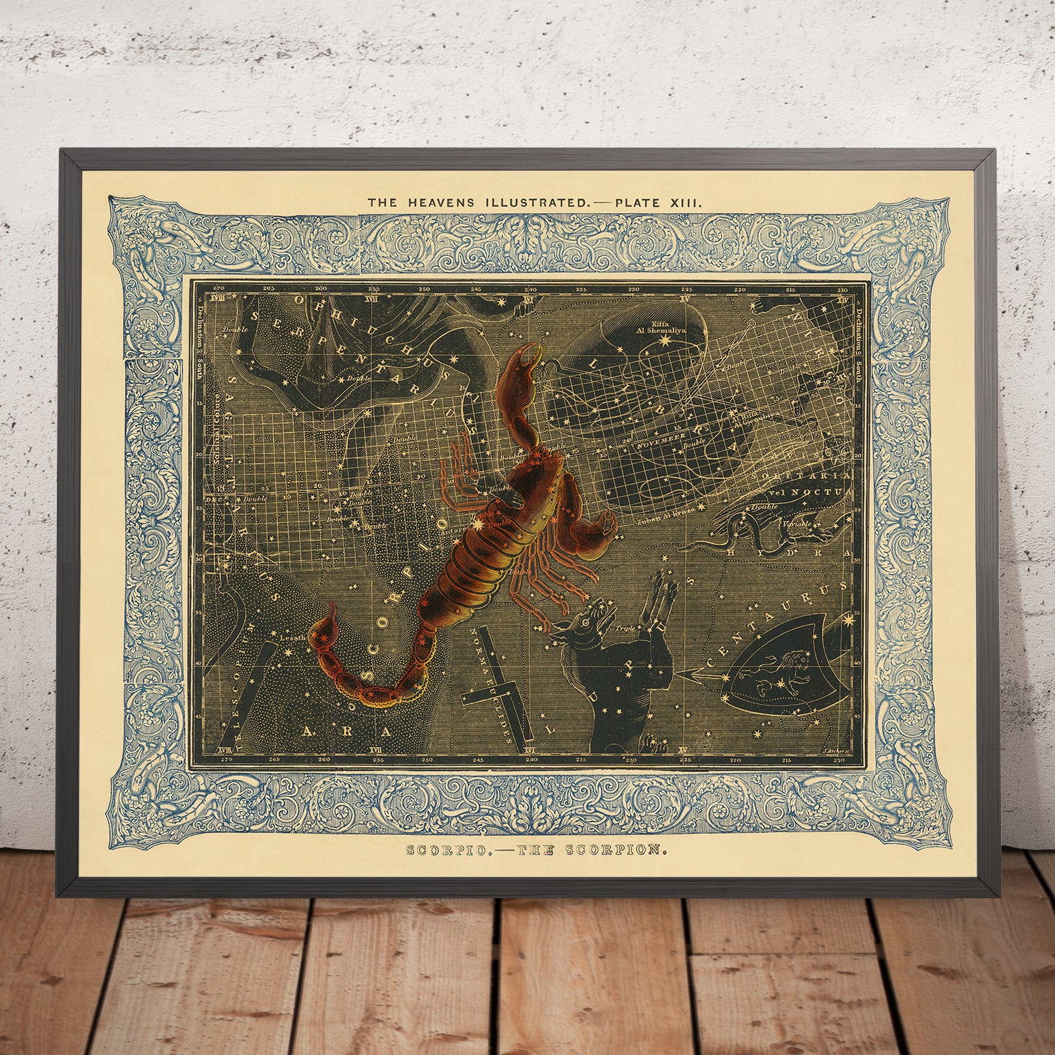 Scorpio, The Scorpion by Duncan Bradford, 1837 – The Unique Maps Co.