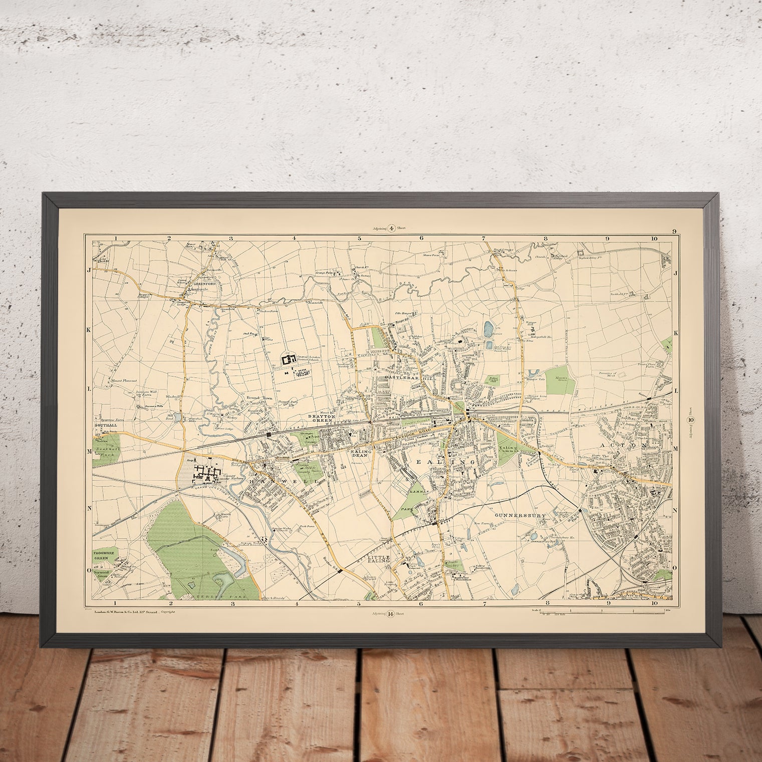 Old Map of West London, 1900: Hanwell, Ealing, Acton, Osterley Park, G ...