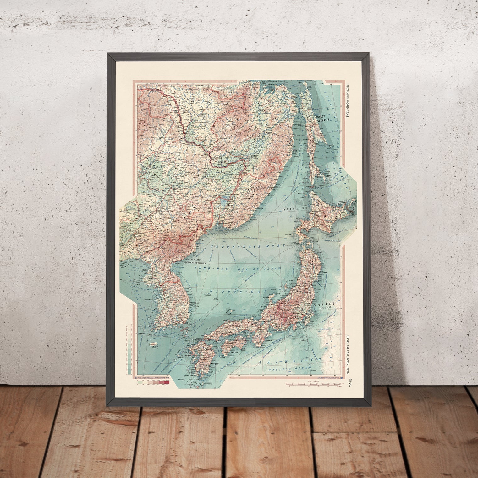 Old Map the Far East, 1967 - Korean Peninsula, Japan, USSR, Sakhalin ...
