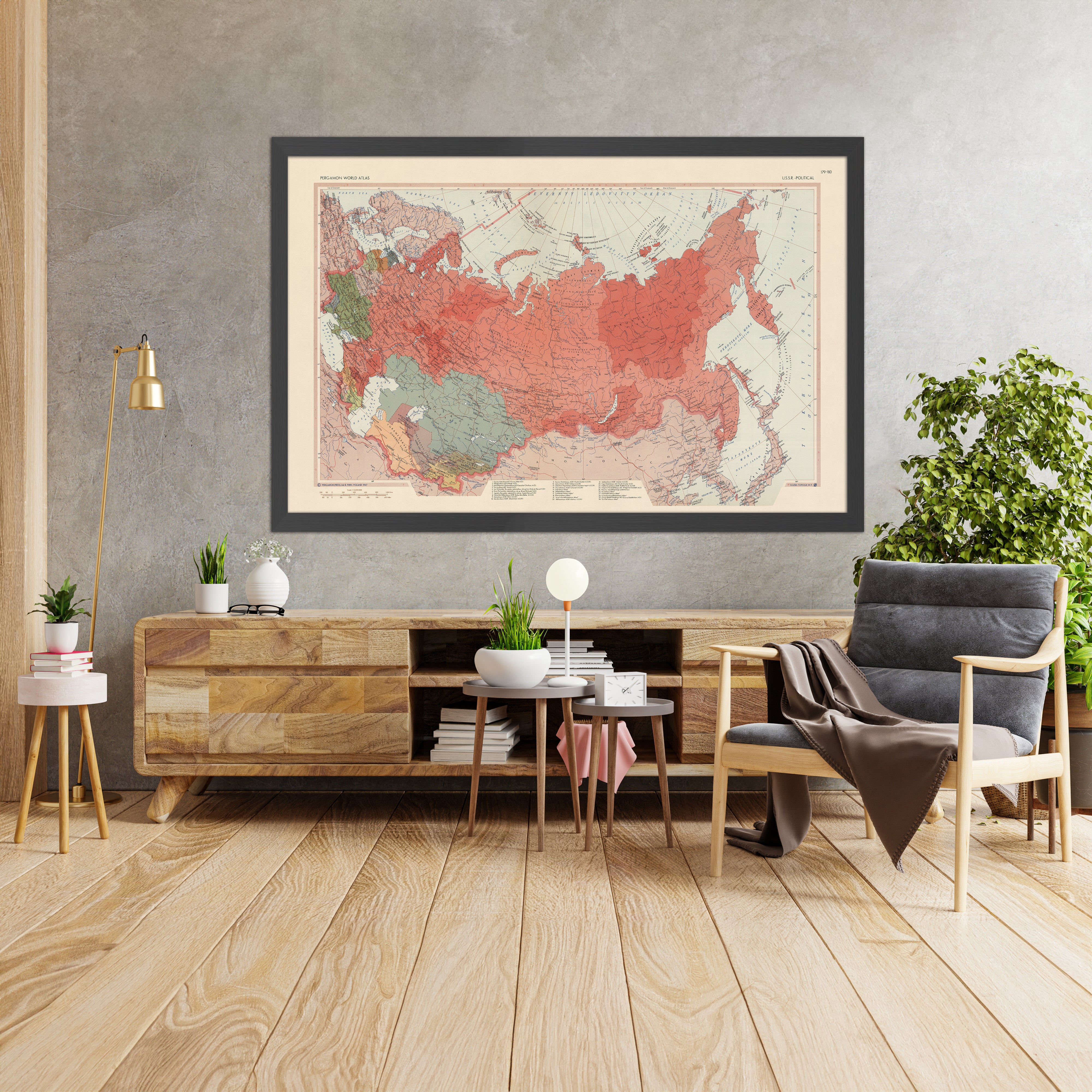 Old Map of the Soviet Union, 1967: Kazakhstan, Ukraine, Lithuania, Arc ...