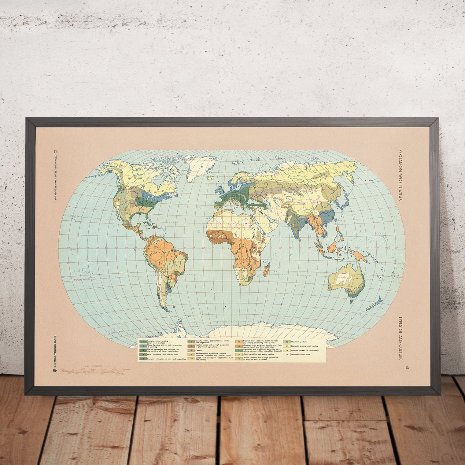 Old Infographic Map of World Agriculture, 1967: Agricultural Land Use ...