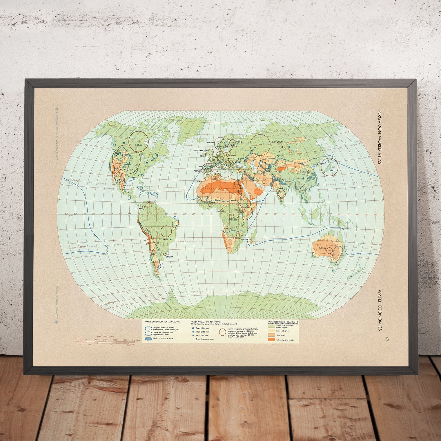 Old Infographic Map of World Water Economics, 1967: Water Utilization ...