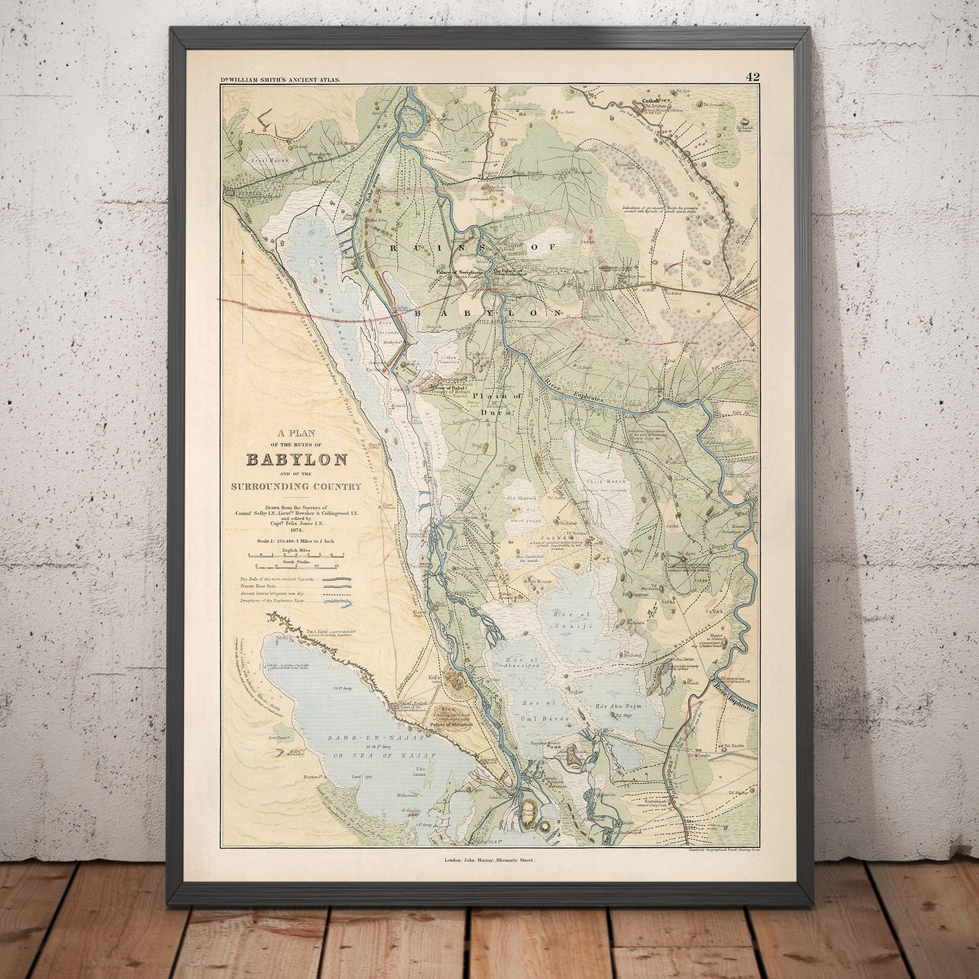Old Map of the Ancient City of Babylon in 1874 by William Smith - Iraq ...