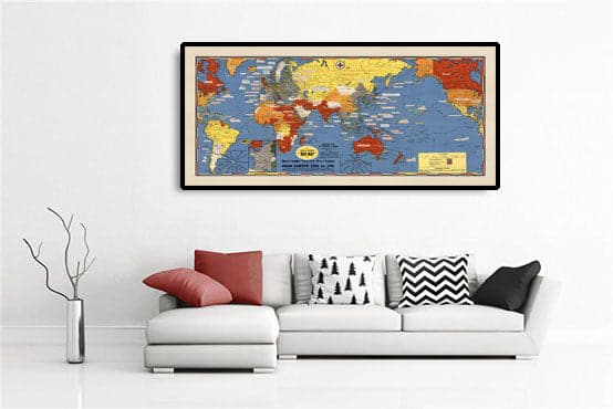 Old World War 2 Map - "Dated Events" WW2 Historical Educational Chart ...