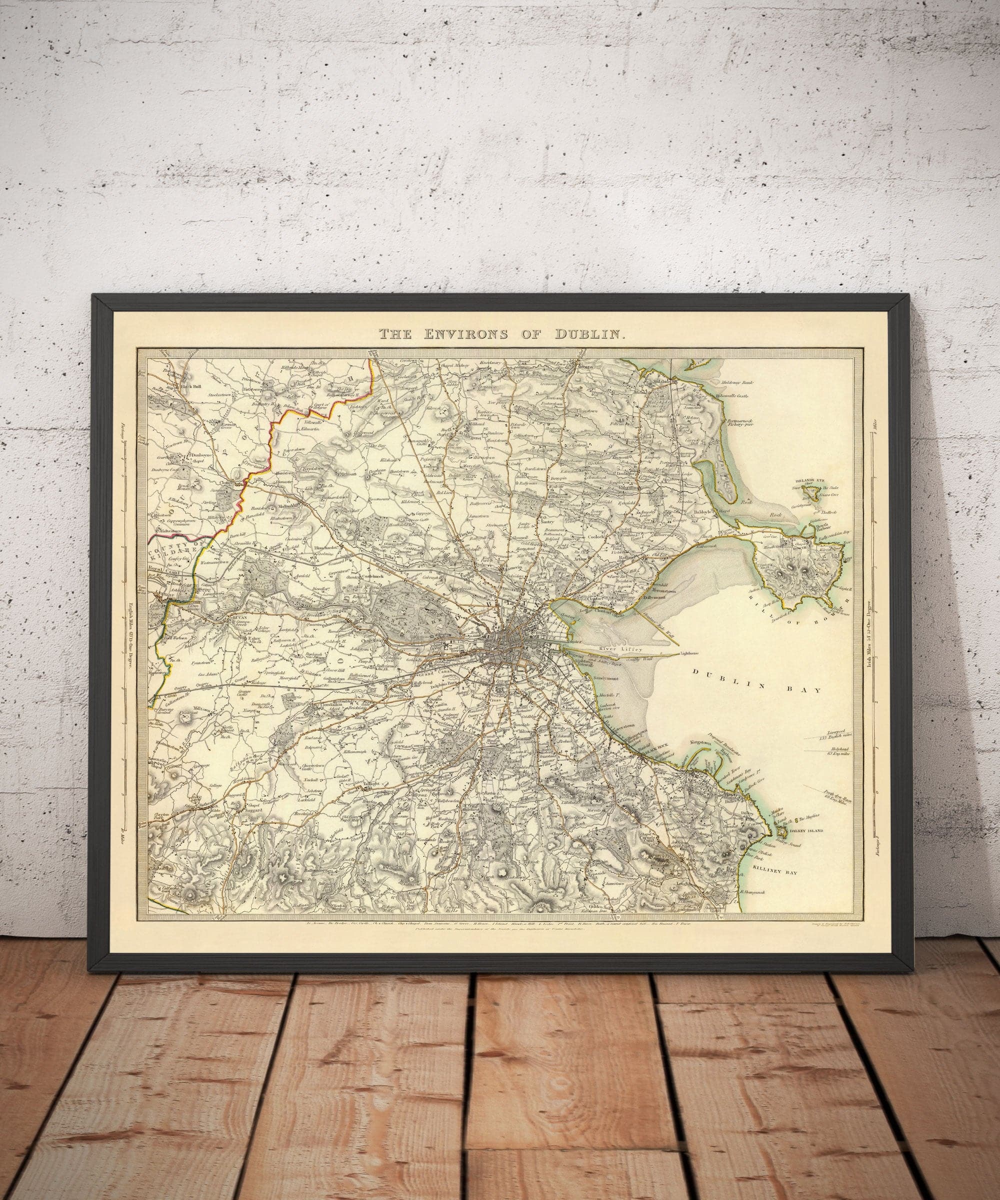 Old Map of Dublin and Suburbs, Ireland, 1837 by SDUK - Leinster, Dubli ...