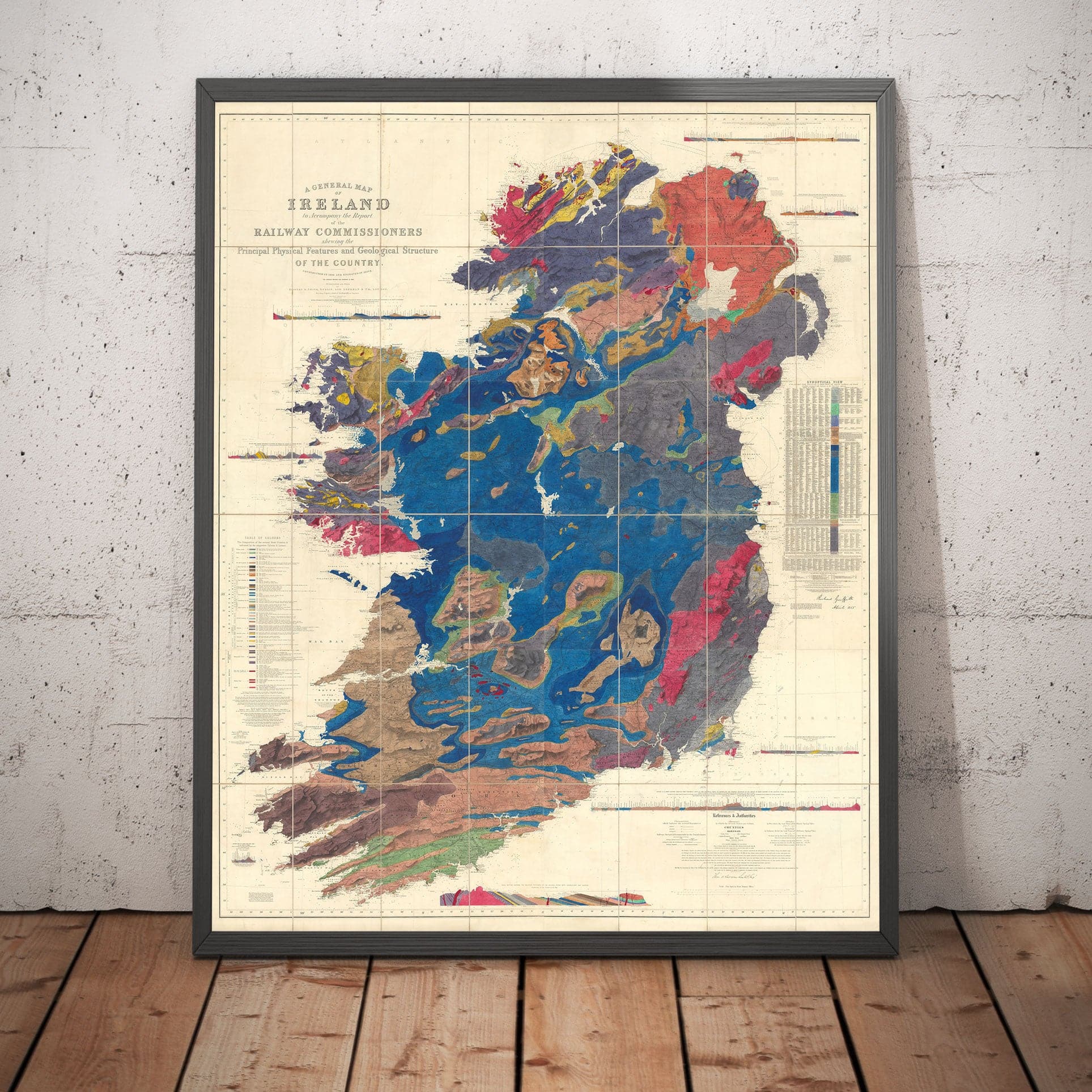 Large Old Geological Map of Ireland, 1837 by Richard John Griffith for ...